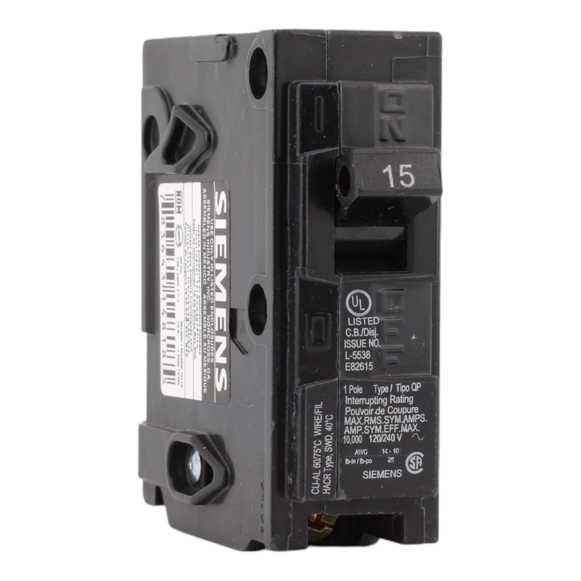 NEW Siemens Q115 15A 120V 1P Thermal Magnetic Breaker – RES LLC Store