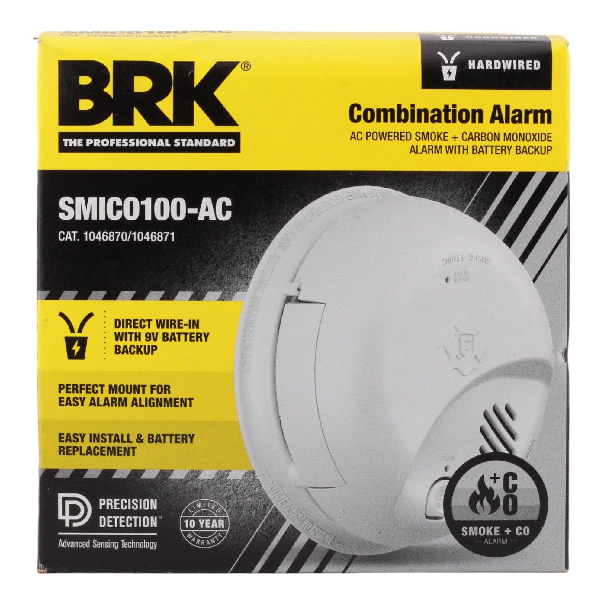 BRK SMICO100-AC 120V AC/DC Hardwired Smoke and Carbon Monoxide Alarm with Battery Backup – RES ...