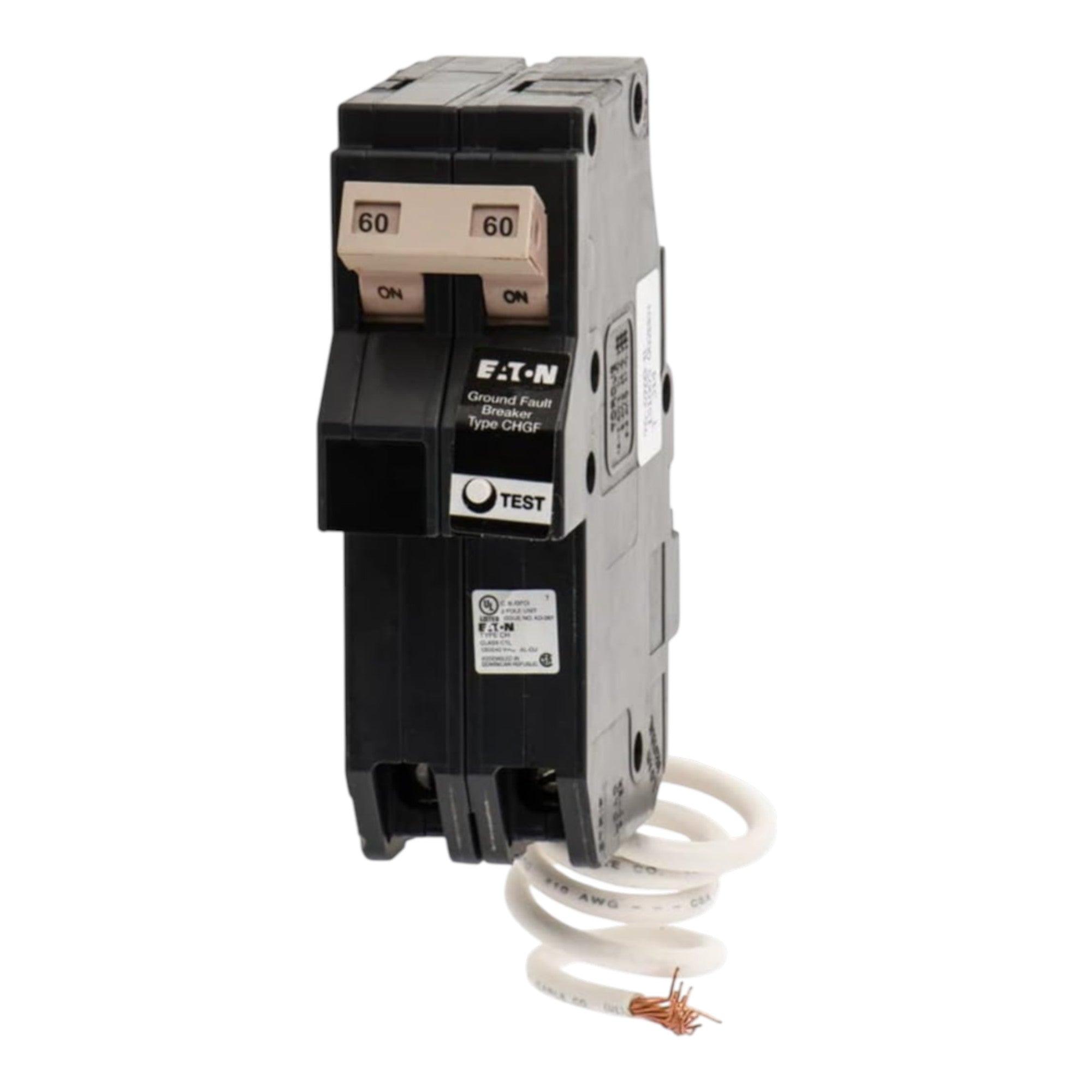 Eaton CHN260GF 60 Amps 120/240 Volts Two Pole GFCI Circuit Breaker Plu ...