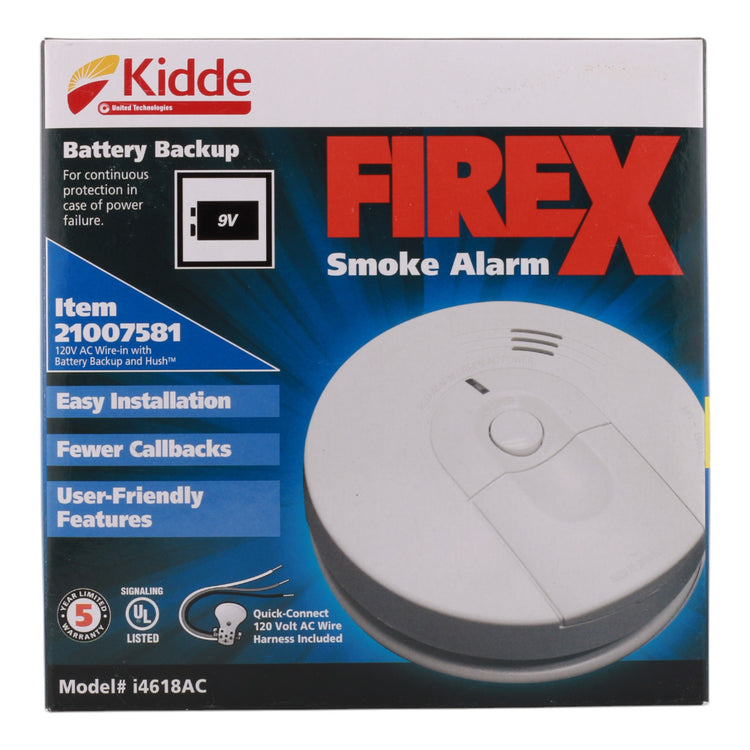 Kidde i4618AC Hardwired 120V Smoke Alarm with 9V Battery – RES LLC Store