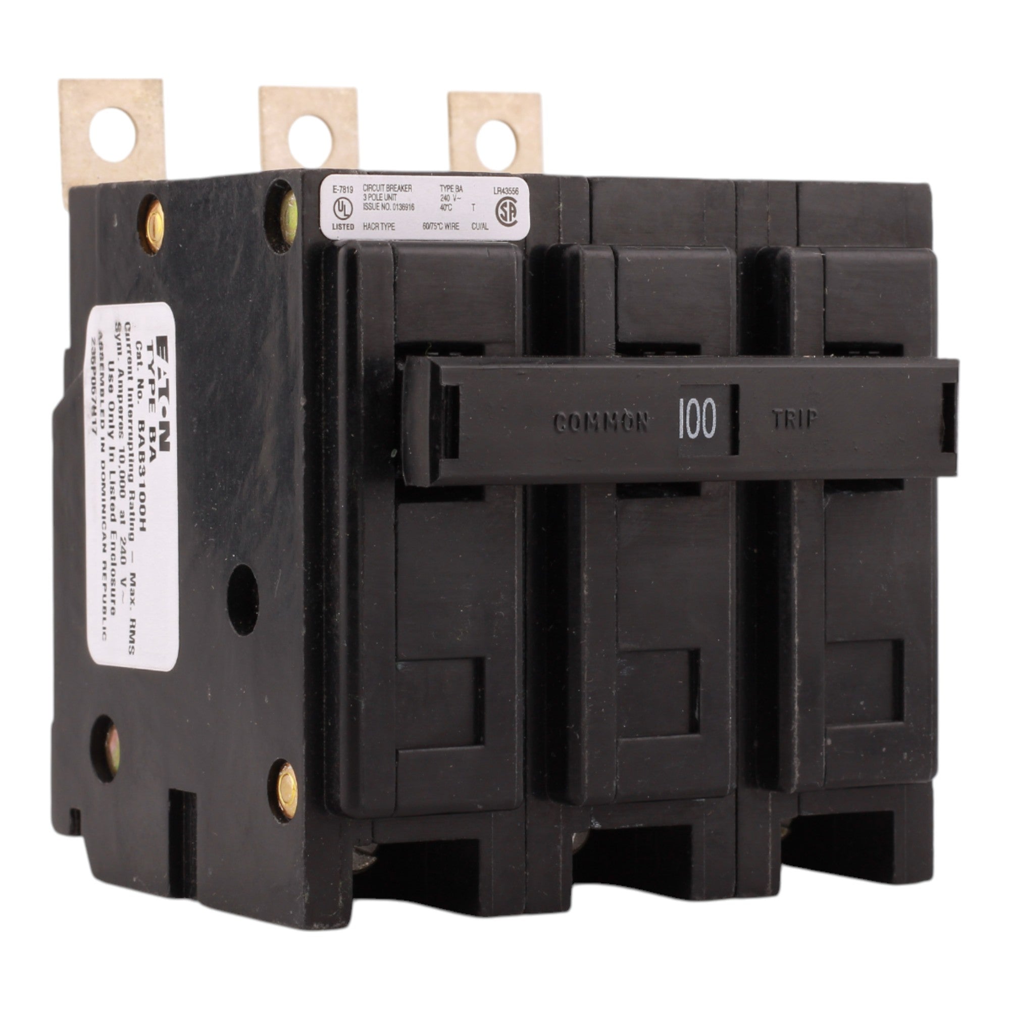 Eaton BAB3100H 100A 3P 240V Bolt-On Circuit Breaker – RES LLC Store