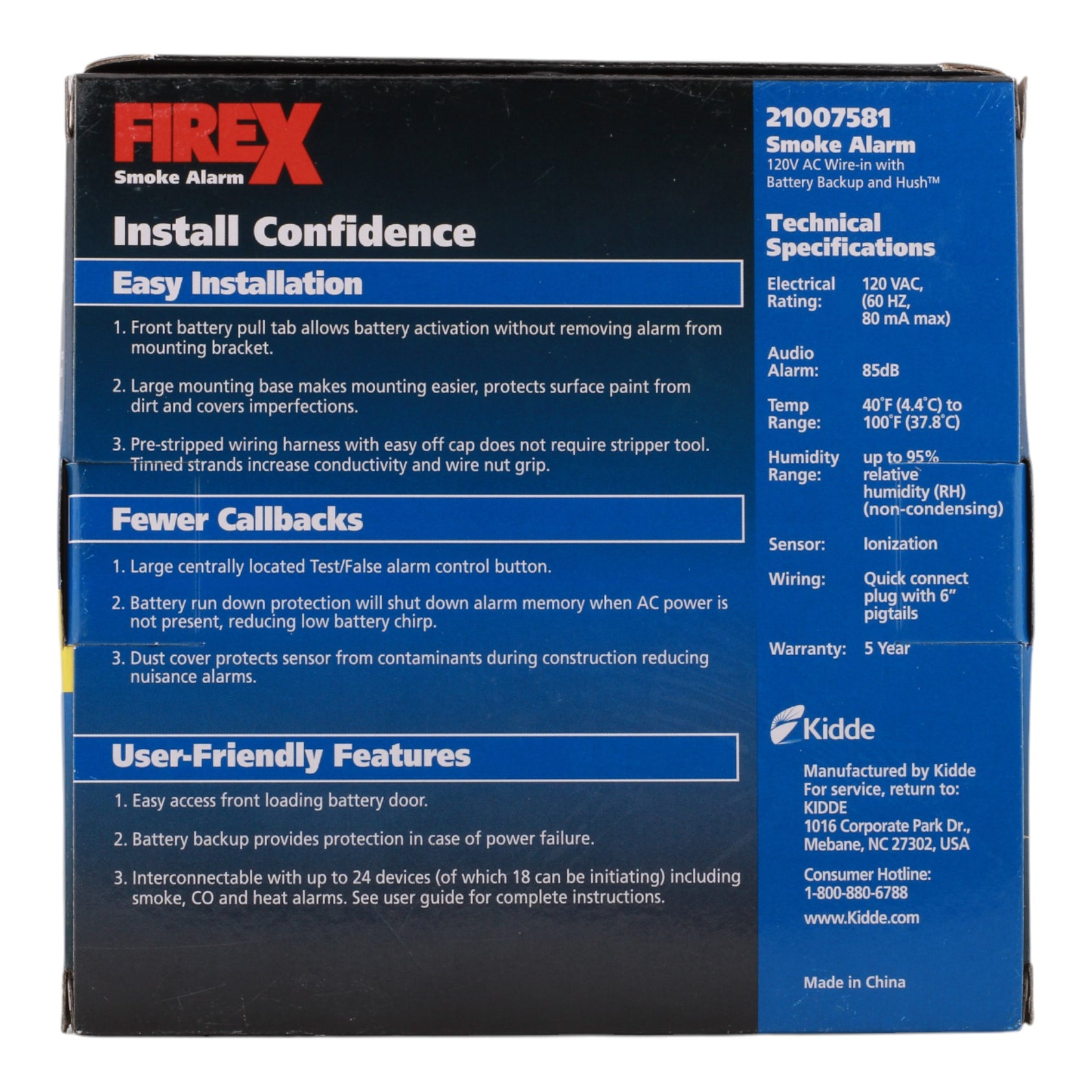 Kidde i4618AC Hardwired 120V Smoke Alarm with 9V Battery – RES LLC Store