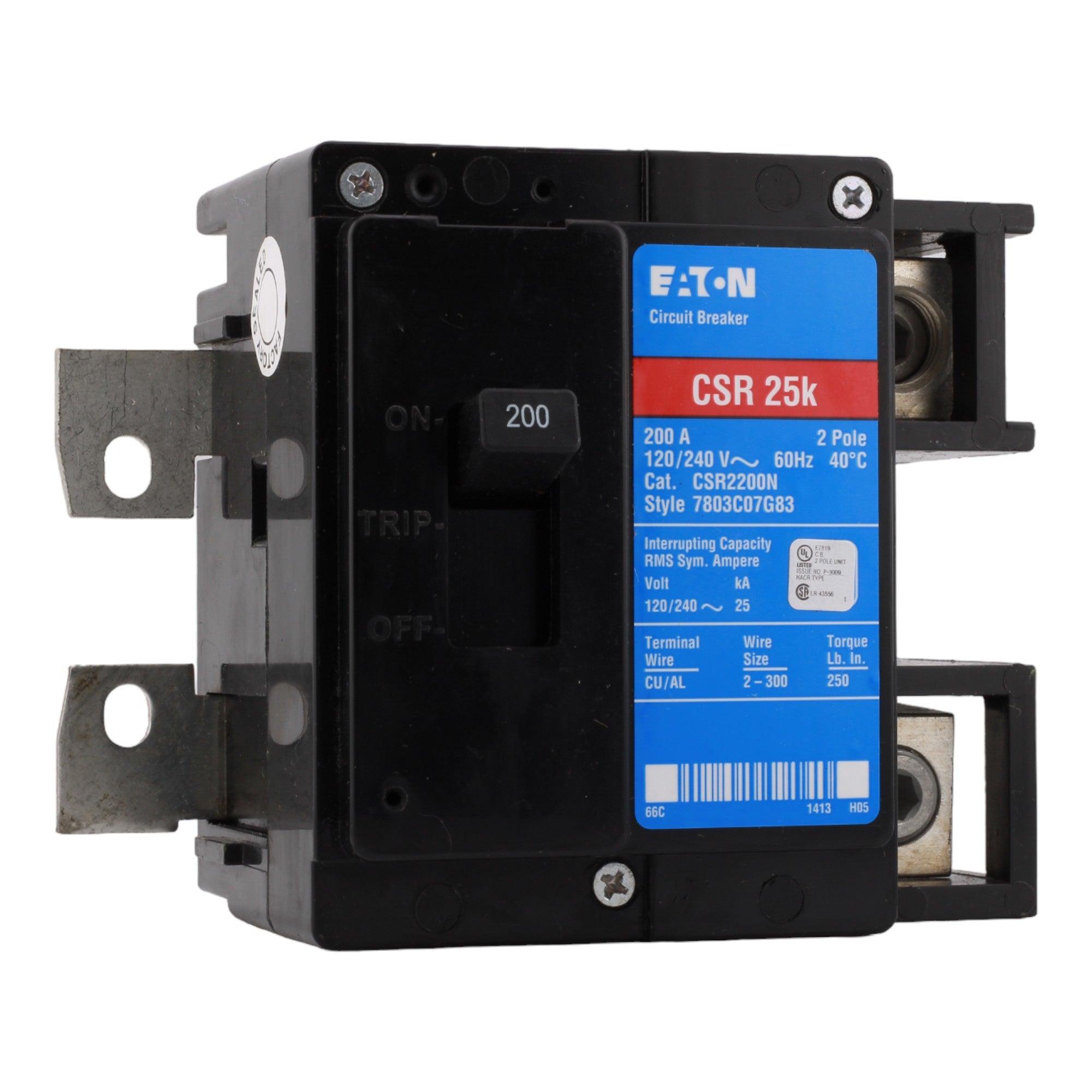 Eaton CH CSR2200N 200A 2P 120/240V Thermal-Magnetic Circuit Breaker ...