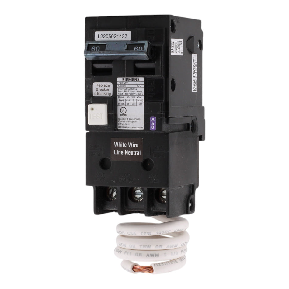 Siemens QF260A 60A 120/240V 2P GFCI Circuit Breaker – RES LLC Store