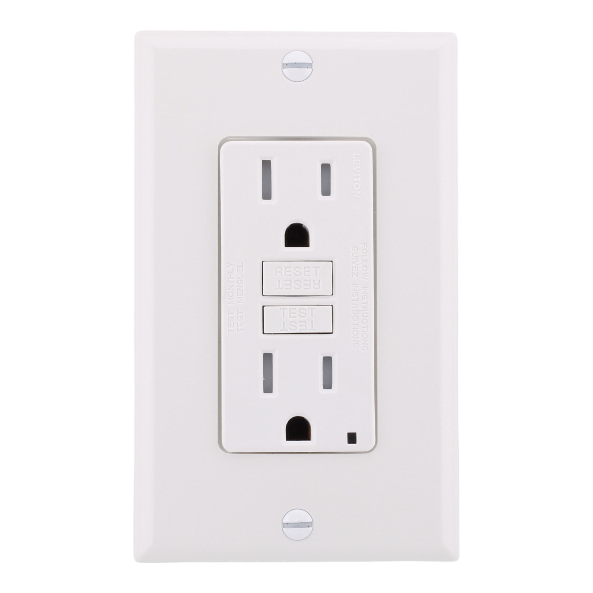 Leviton GFTR1-W 15A 125V Tamper-Resistant Duplex GFCI Receptacle White ...
