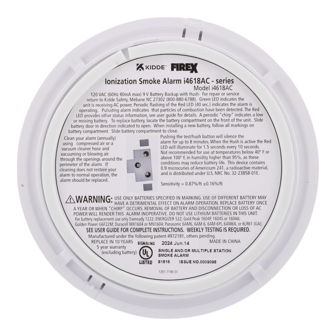 Kidde i4618AC Hardwired 120V Smoke Alarm with 9V Battery – RES LLC Store