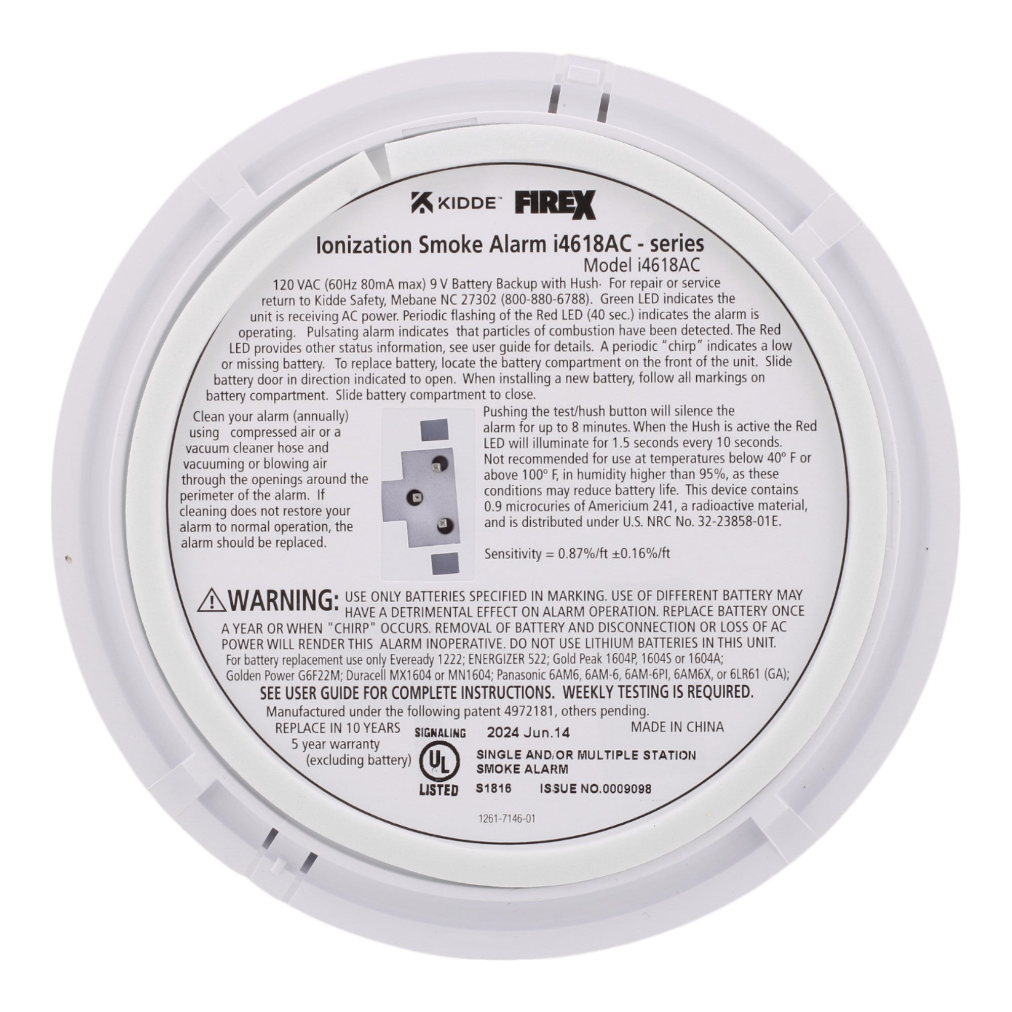 Kidde i4618AC Hardwired 120V Smoke Alarm with 9V Battery – RES LLC Store