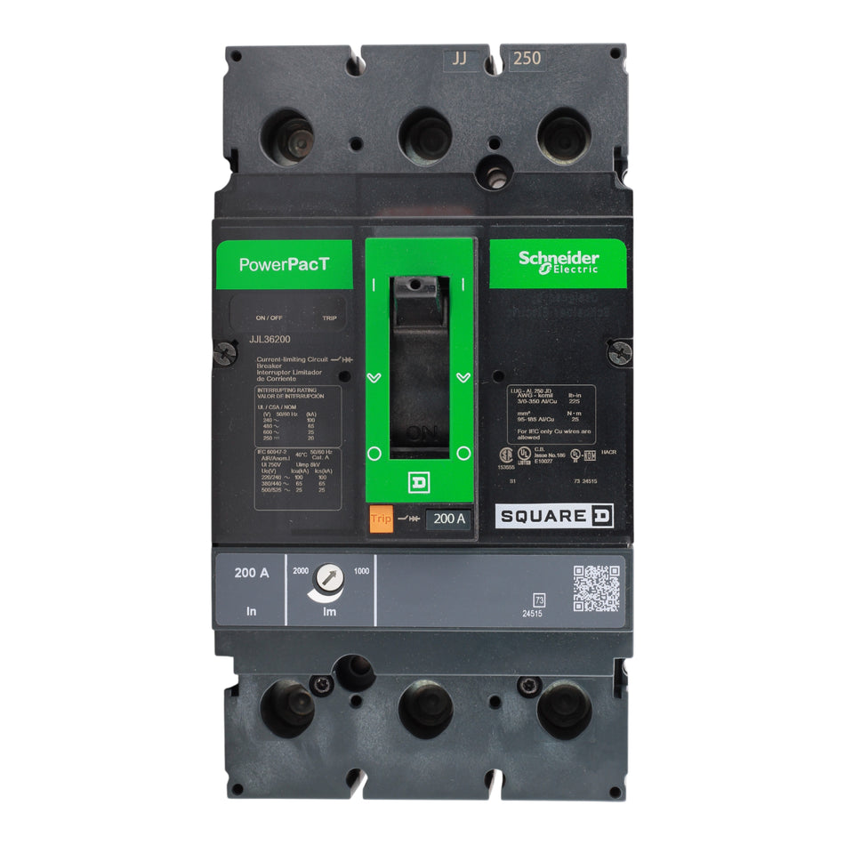 Square D PowerPacT JJL36200 200A 3P 600V Thermal-Magnetic Circuit Brea ...