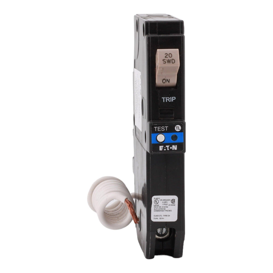 Eaton CH CHFN120DF 20A 1P 120V AFCI/GFCI Pigtail Neutral Circuit Break ...