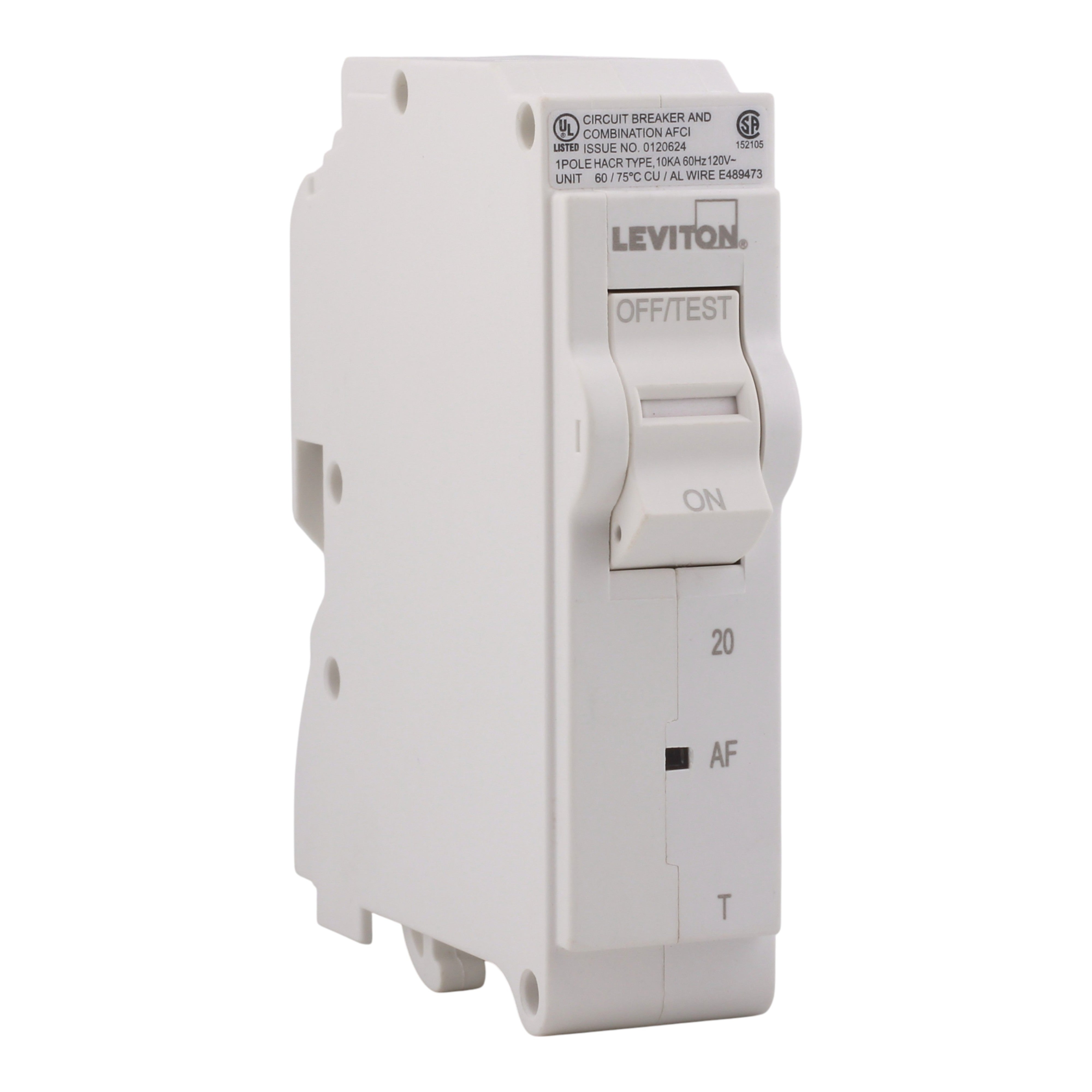 Leviton LB120-AFT 20A 1P 120V AFCI Plug-On Neutral Circuit Breaker ...