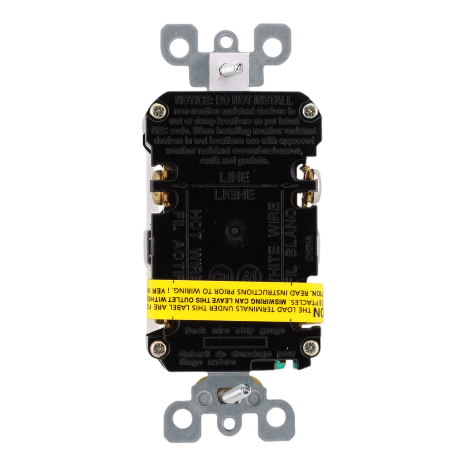 Leviton GFTR1-W 15A 125V Tamper-Resistant Duplex GFCI Receptacle White ...