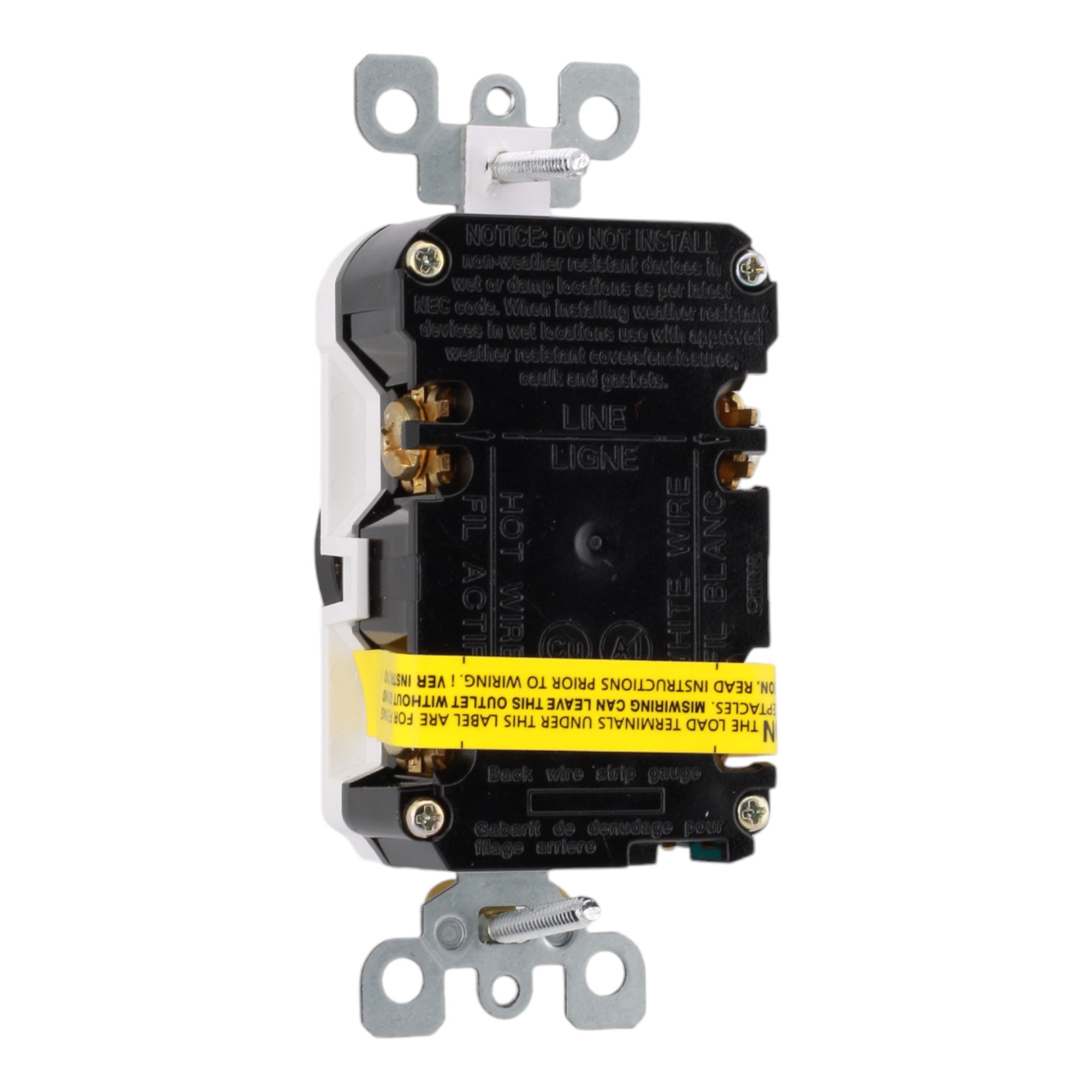 Leviton GFTR1-W 15A 125V Tamper-Resistant Duplex GFCI Receptacle White ...