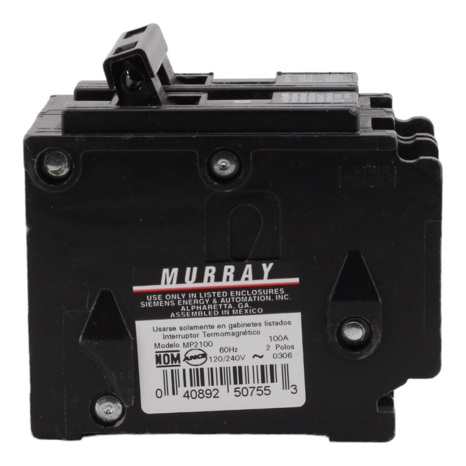 Murray MP2100 100 Amp Double Pole Main Circuit Breaker - 120/240V, Plu ...