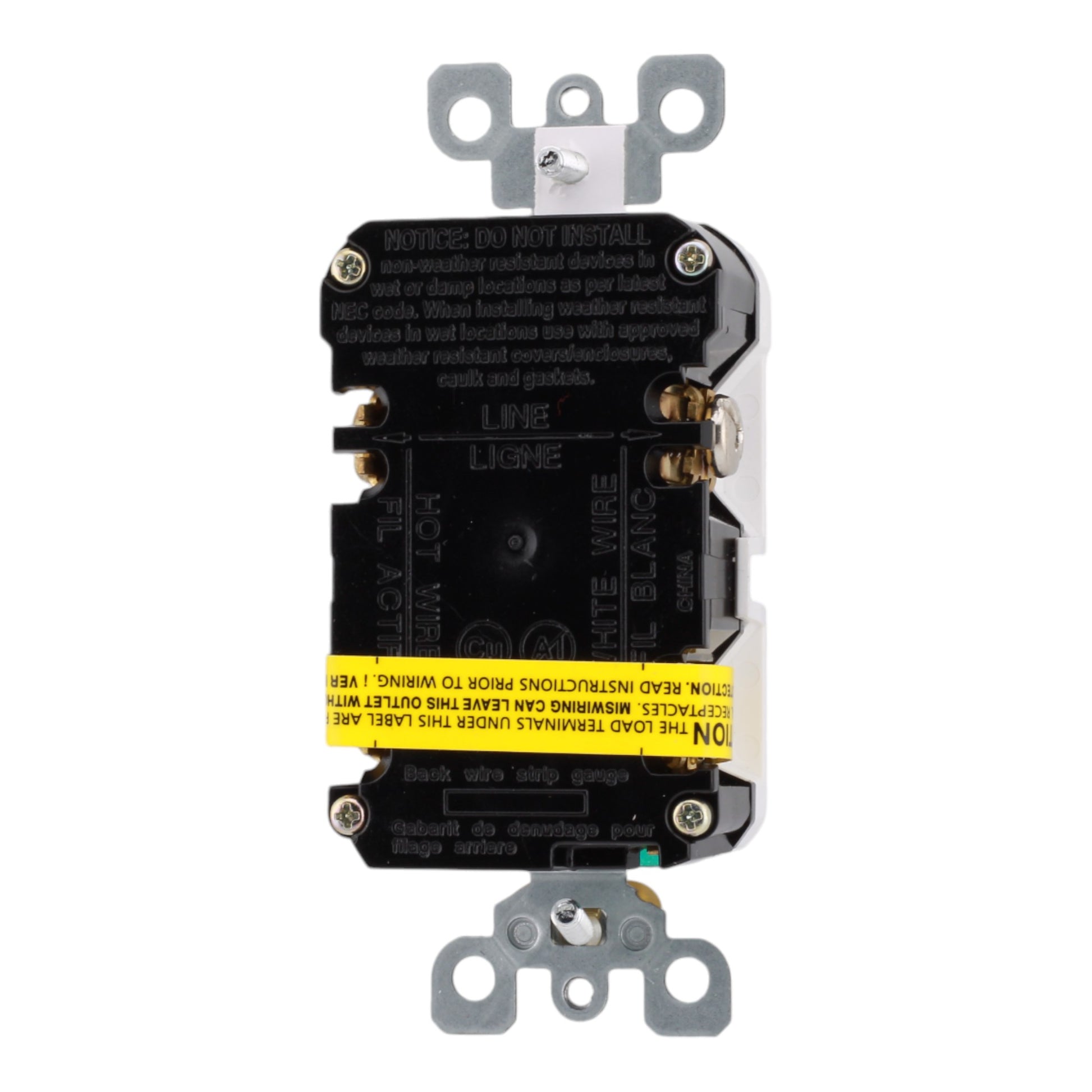 Leviton GFTR1-W 15A 125V Tamper-Resistant Duplex GFCI Receptacle White ...