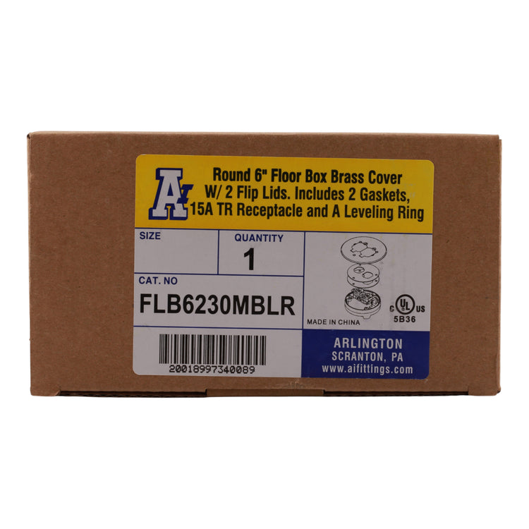Arlington FLB6230MBLR 6-Inch Round Brass Floor Box Cover Kit – RES LLC ...