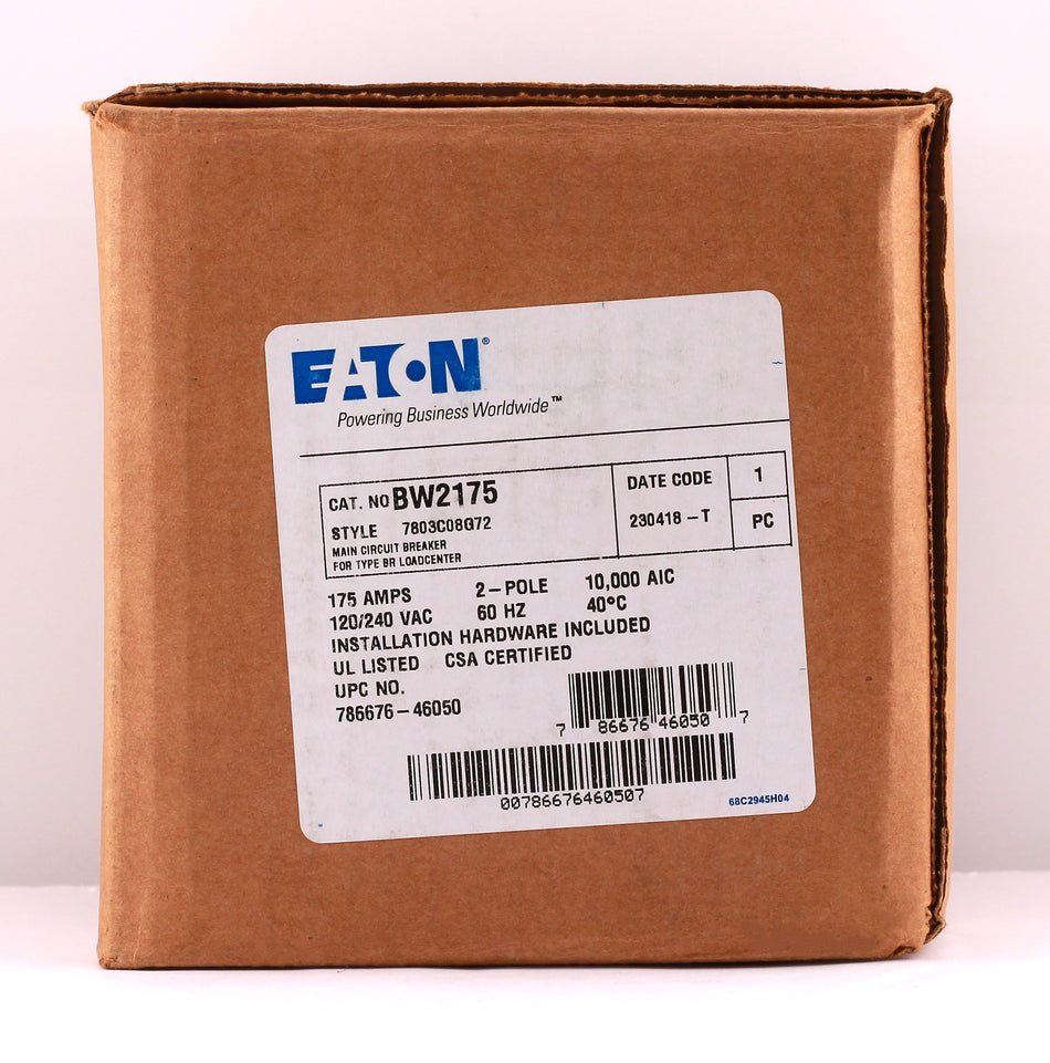 Eaton BR BW2175 175A 2P 120/240V Main Circuit Breaker – RES LLC Store