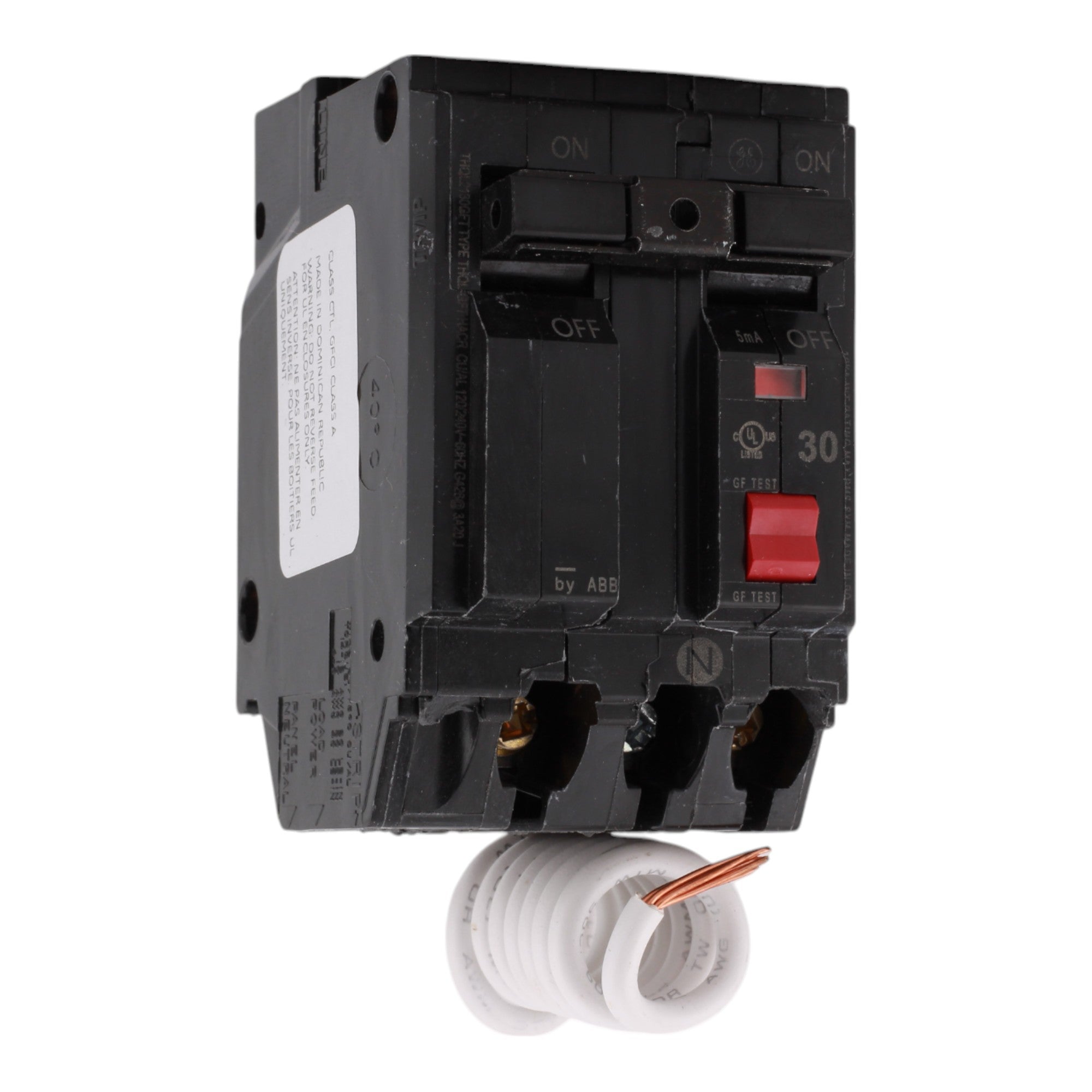 GE THQL2130GFTP 30A 120/240V 2P GFCI Breaker with Pigtail for Q Line ...