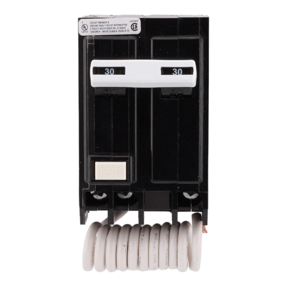Eaton BR GFTCB230 30A 2P 120/240V GFCI Pigtail Neutral Circuit Breaker ...