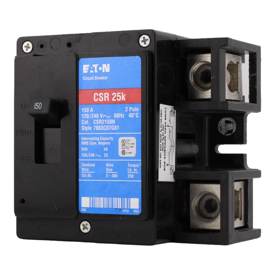 Eaton CSR2150N 150 Amp Main Circuit Breaker, Type CSR, 120/240V, Bolt ...