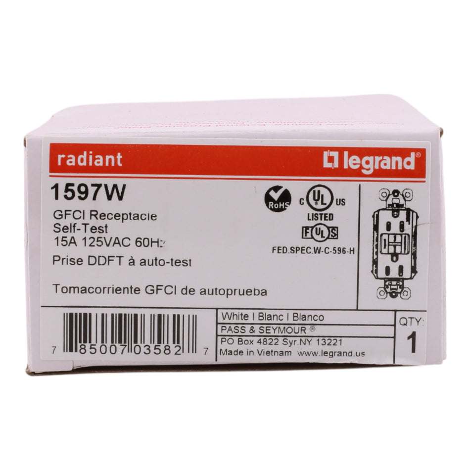 Legrand radiant 1597W 15A GFCI Duplex Receptacle White – RES LLC Store