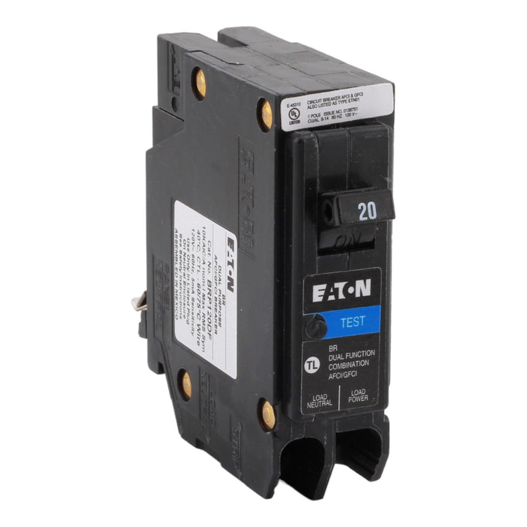 Eaton BR, BRP120DF, 20A, 1P, 120V, AFCI/GFCI, Plug on Neutral, Circuit ...
