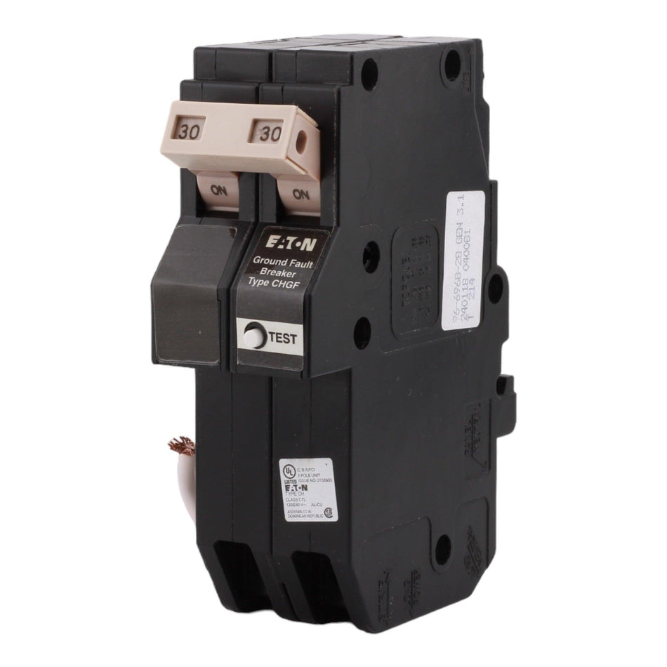 Eaton CH CHN230GF 30A 2P 120/240V GFCI Pigtail Neutral Circuit Breaker ...