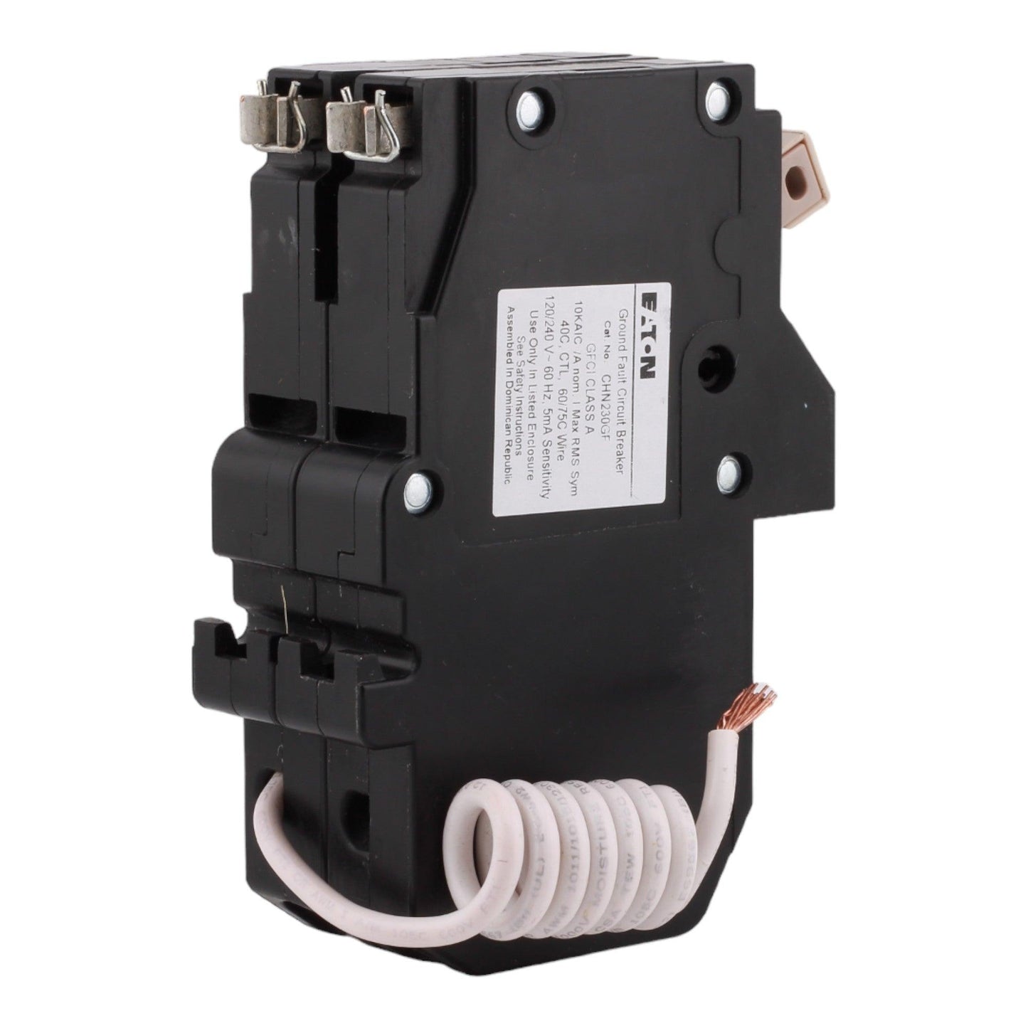 Eaton CH CHN230GF 30A 2P 120/240V GFCI Pigtail Neutral Circuit Breaker ...