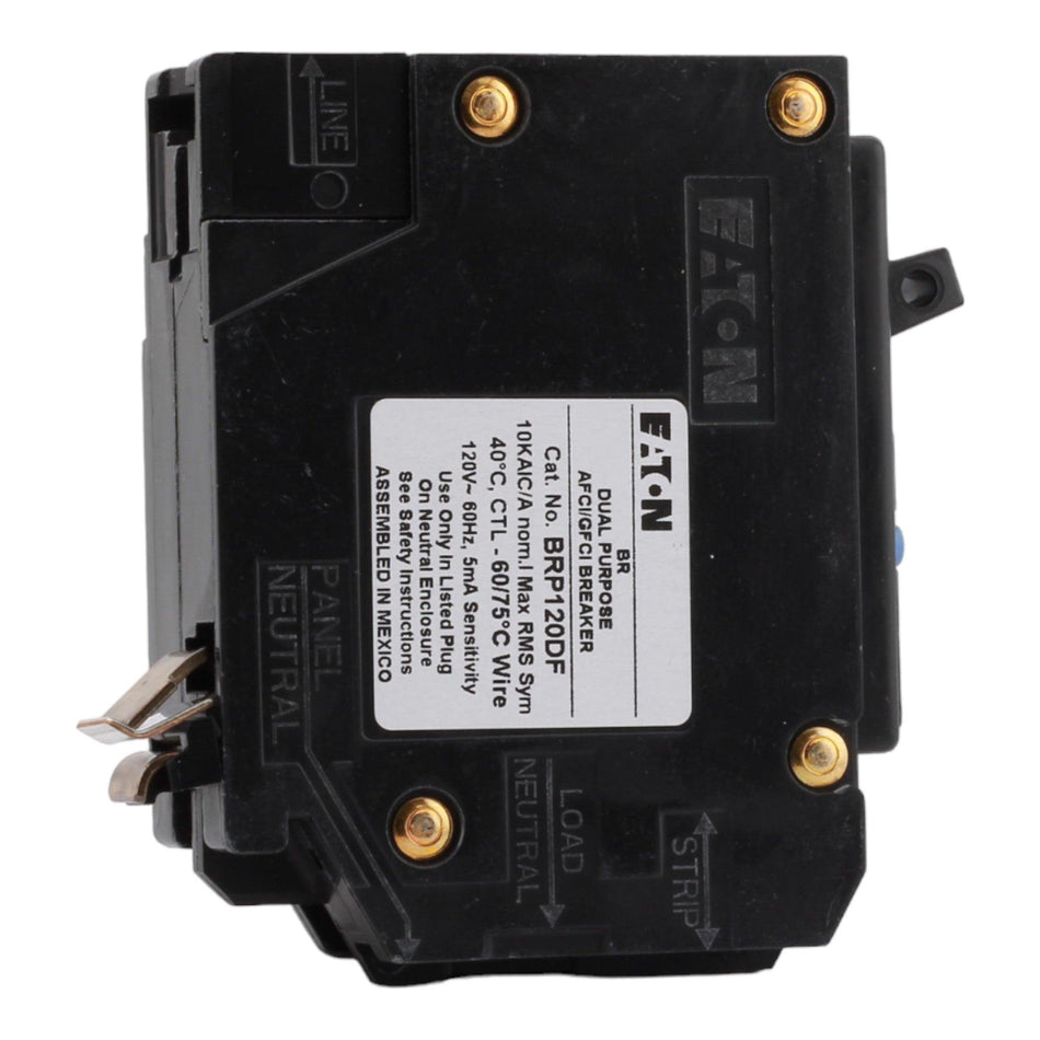 Eaton BR, BRP120DF, 20A, 1P, 120V, AFCI/GFCI, Plug on Neutral, Circuit ...