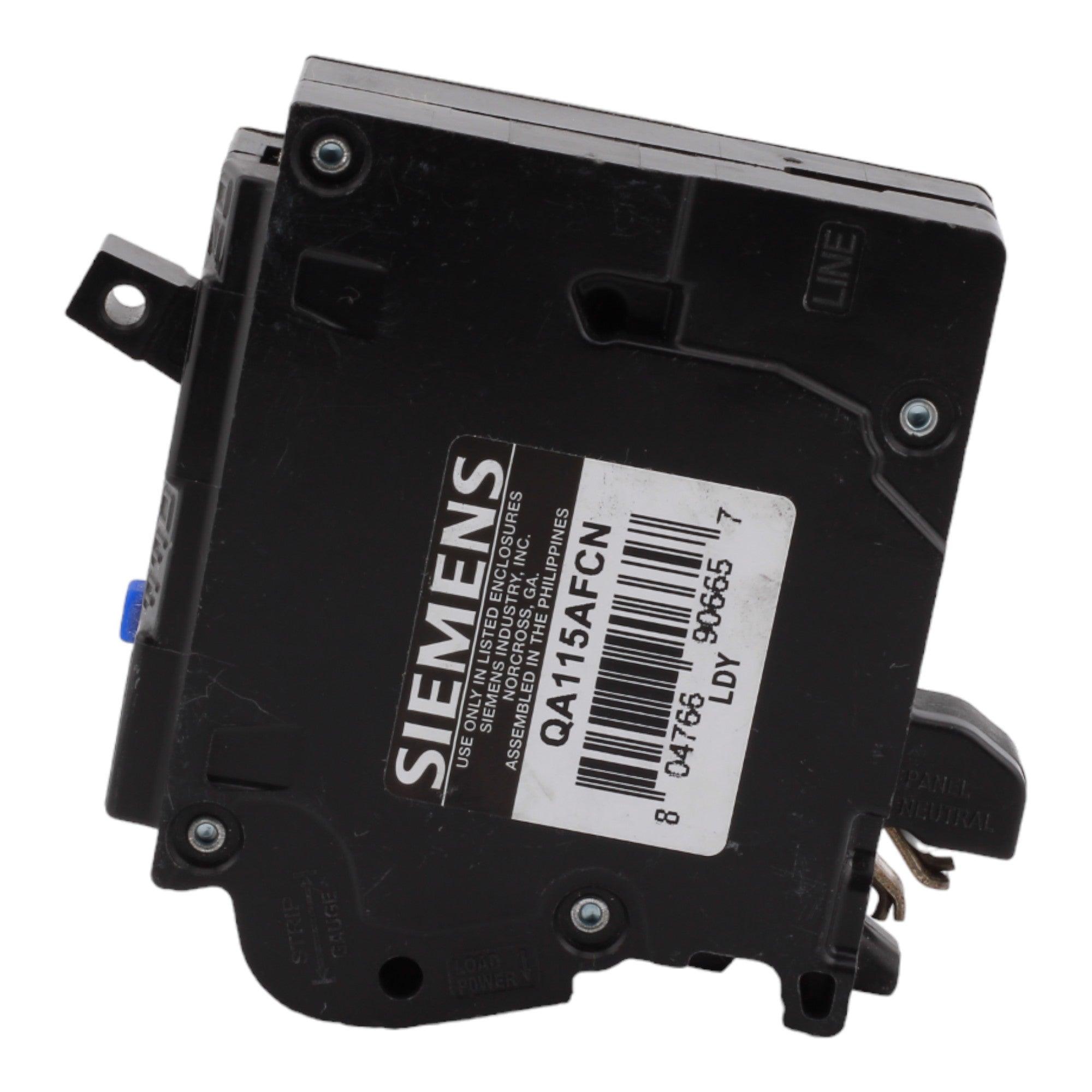 Siemens QA115AFCN 15A 1P 120V AFCI Plug on Neutral Circuit Breaker ...