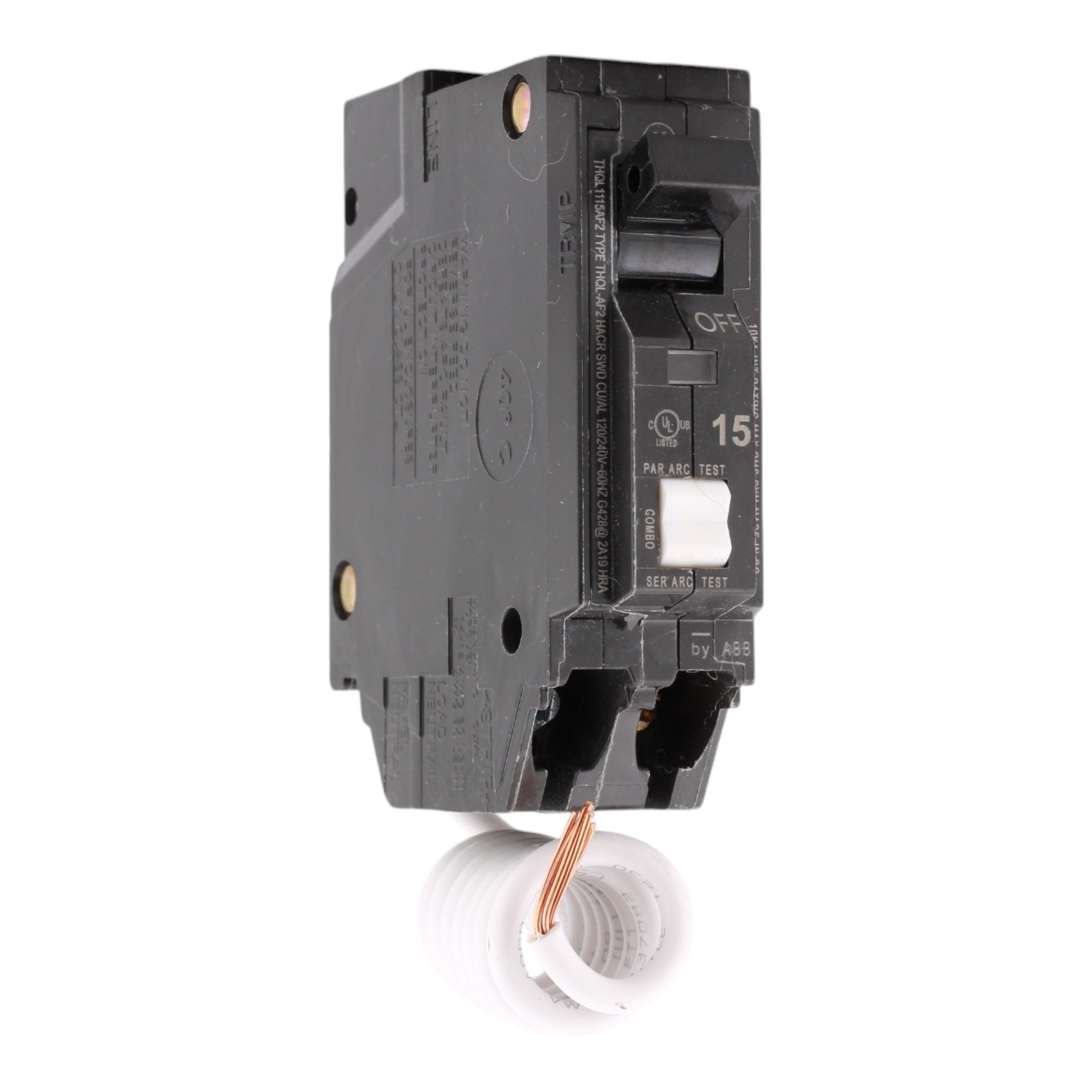 GE THQL1115AFP2 15A 120V 1-pole AFCI Circuit Breaker Pigtail UL – RES ...