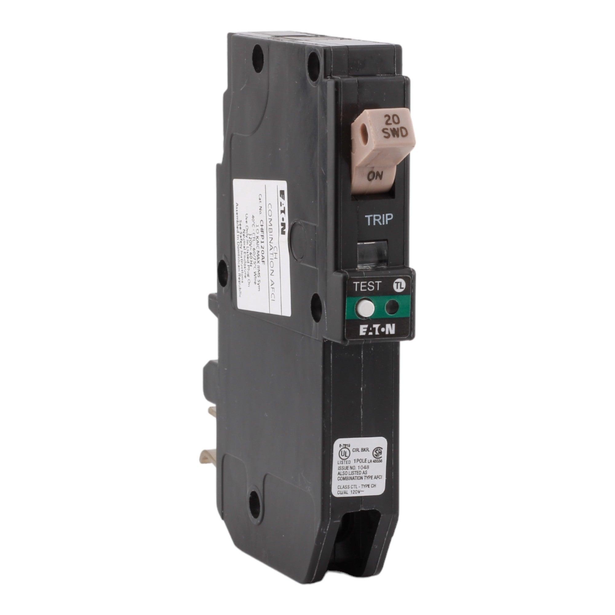 Eaton CH CHFP120AF 20A 1P 120V AFCI Plug-On Neutral Circuit Breaker ...