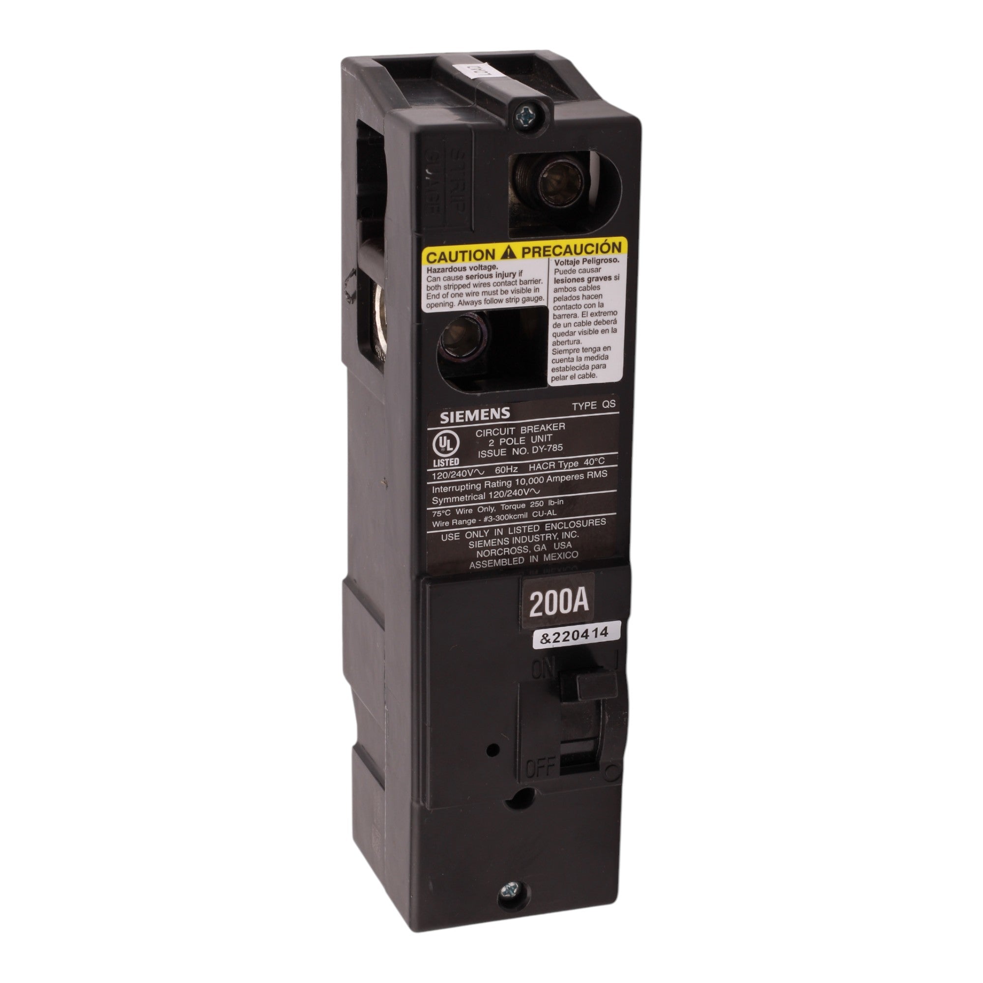 Siemens QS2200 200A 2P 120/240V Main Circuit Breaker – RES LLC Store