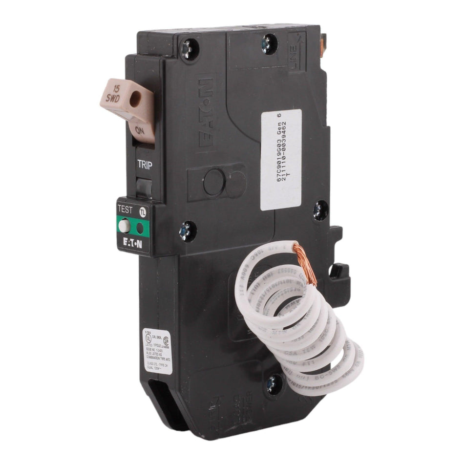 Eaton CHFN115AF 15 Amp Single Pole 120V Pigtail-Neutral AFCI Arc Fault ...