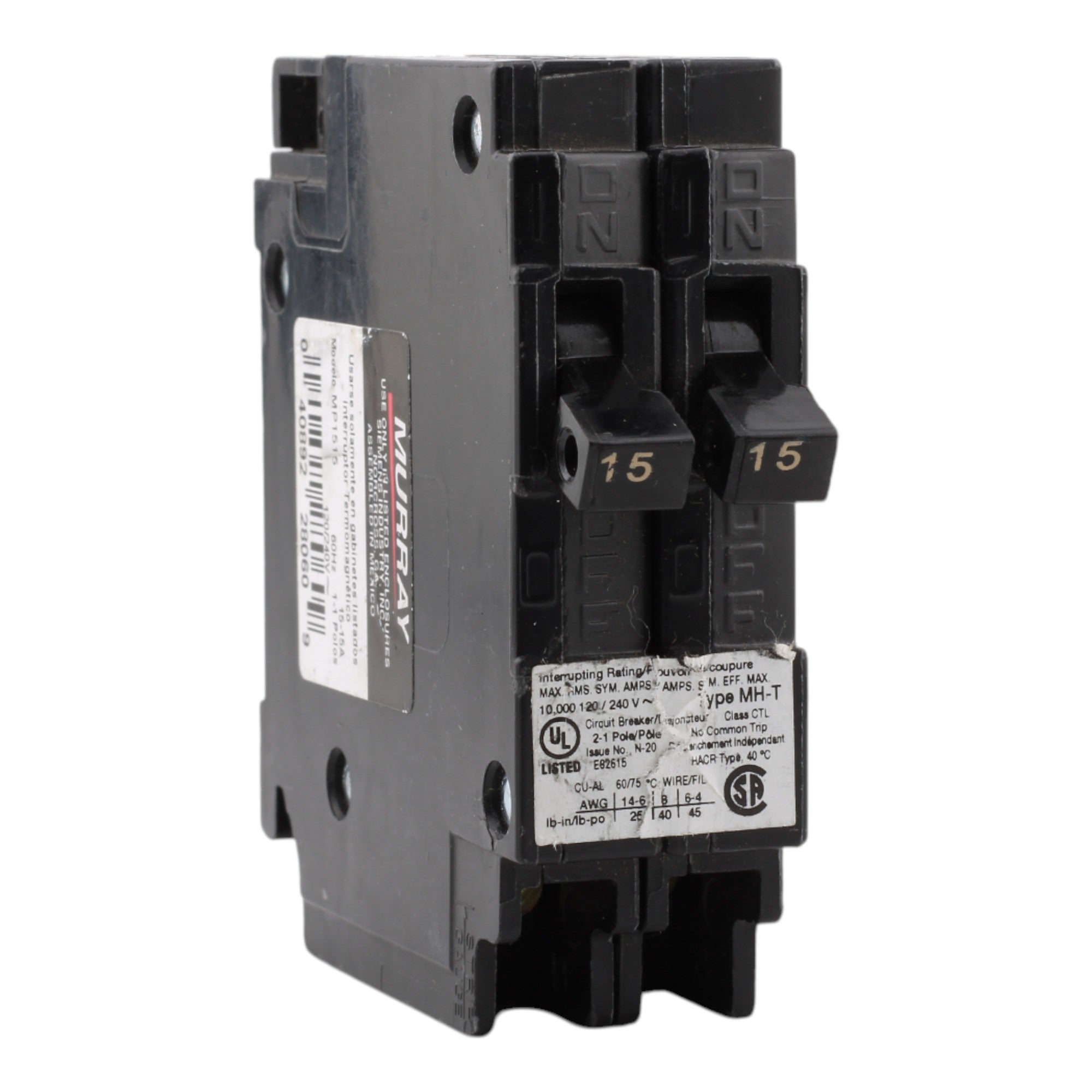 Murray MP1515 15A/15A 2P 120V Duplex Circuit Breaker – RES LLC Store