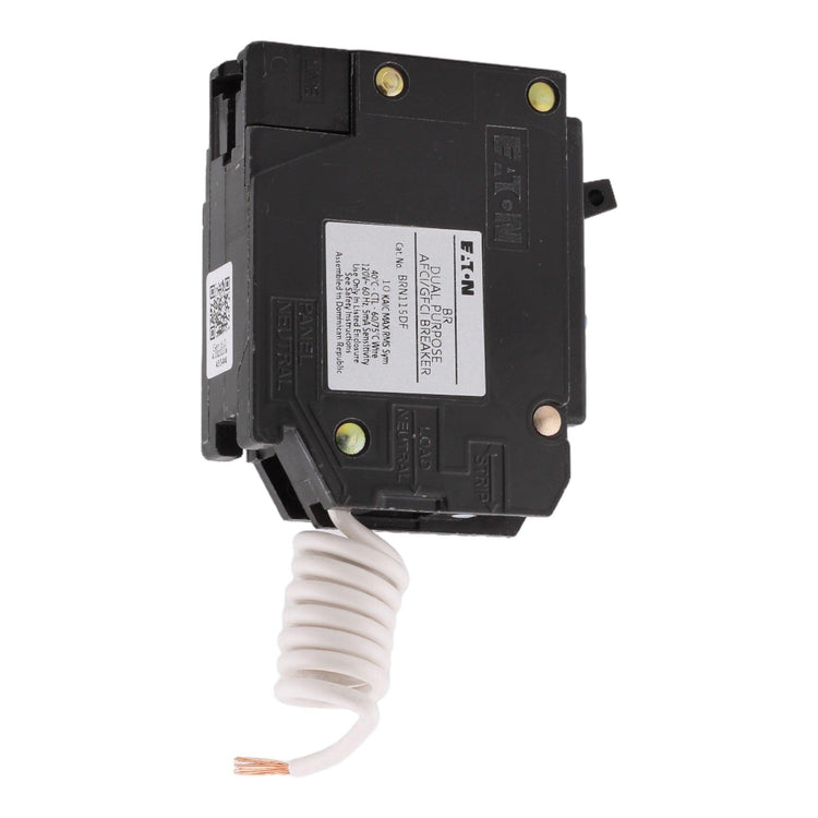 Eaton BR BRN115DF 15A 1P 120V AFCI/GFCI Pigtail Neutral Circuit Breake ...