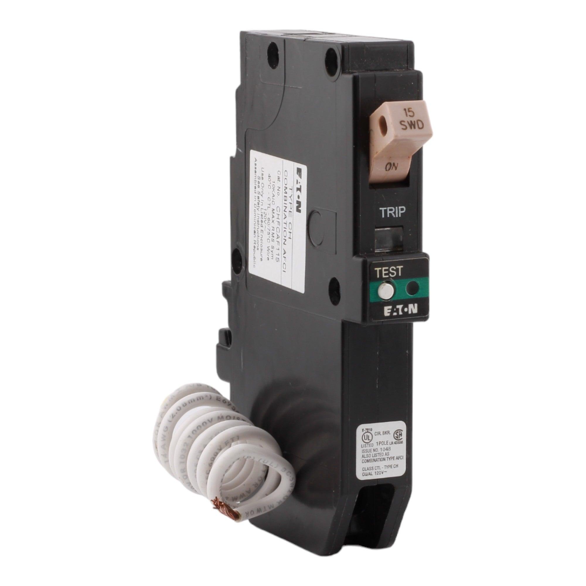Eaton CHFCAF115 15 Amp Single Pole 120V Pigtail-Neutral AFCI Arc Fault ...
