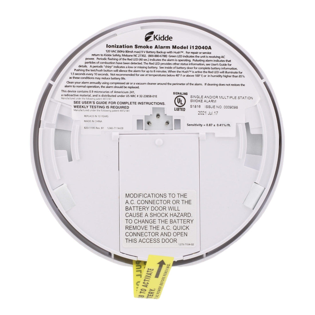 Kidde i12040 Hardwired 120V Smoke Alarm with 9V Battery – RES LLC Store