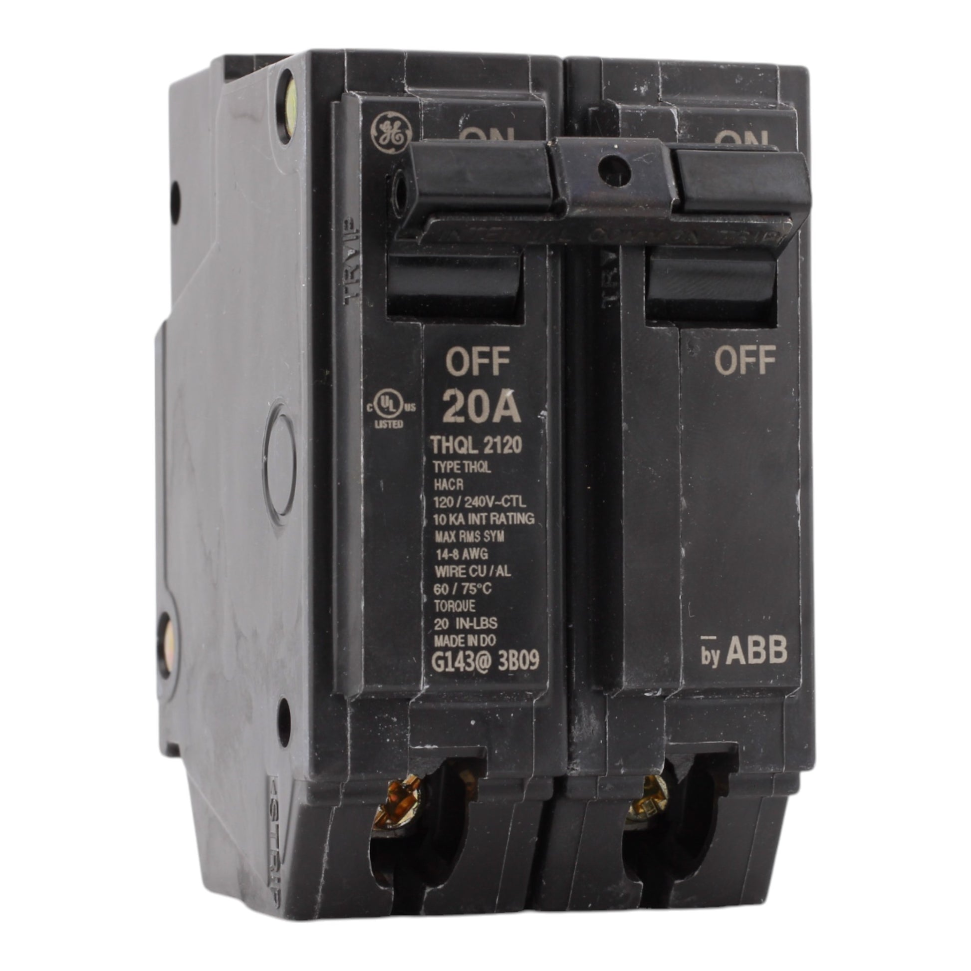 GE THQL2120 20A 120/240V 2-pole Circuit Breaker UL – RES LLC Store