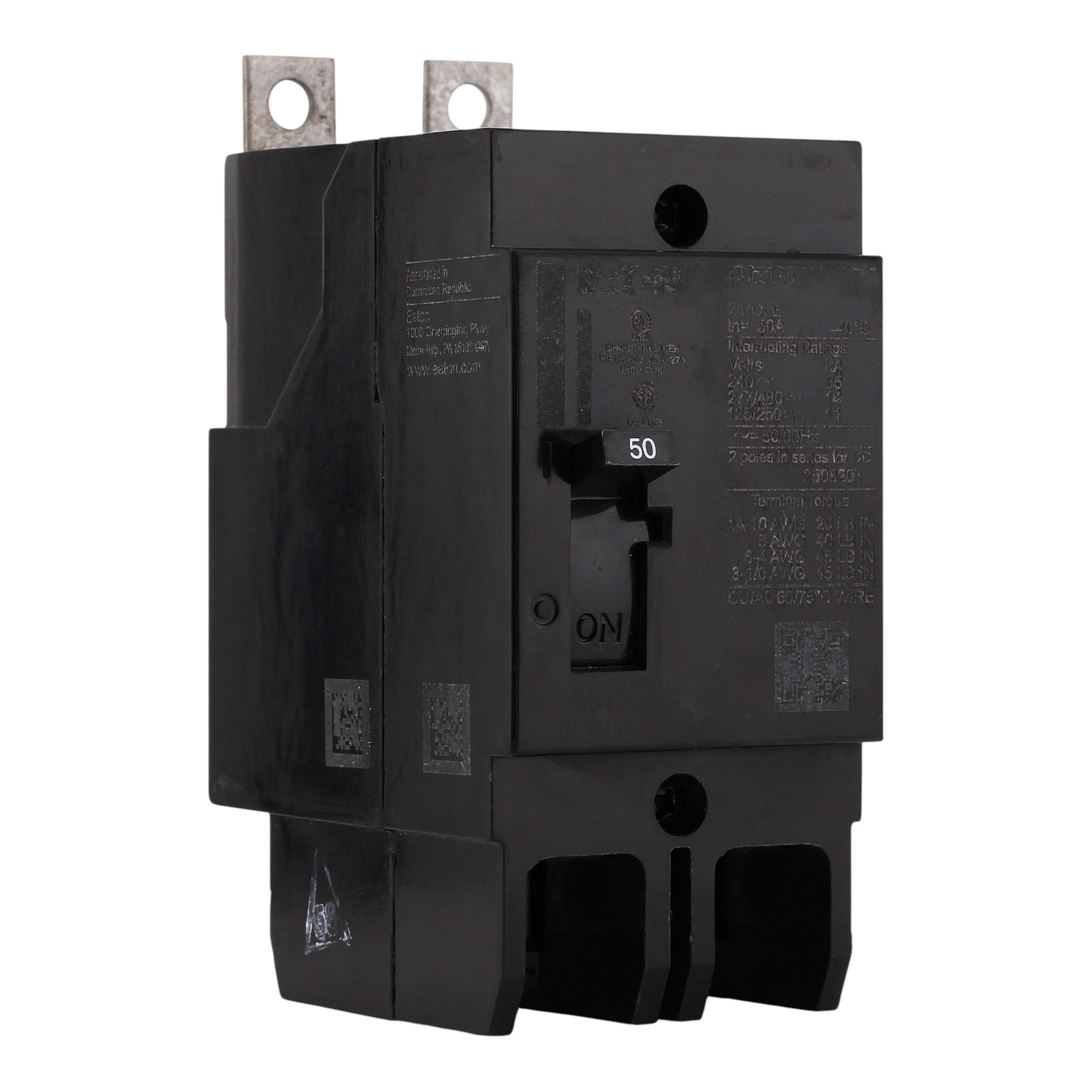 Eaton Series C GHB2050 50A 2P 480Y/277V Molded Case Circuit Breaker ...