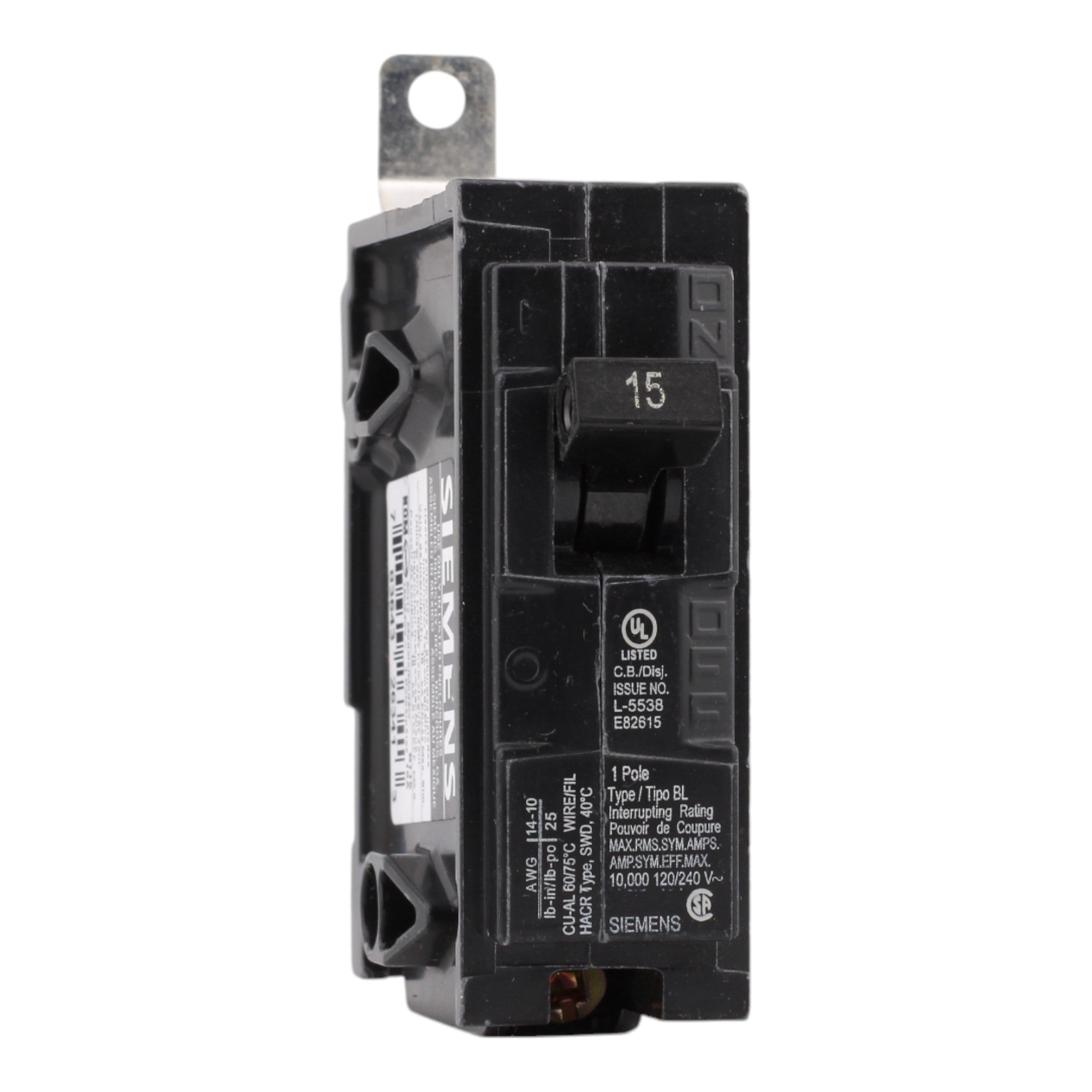 Siemens B115 15A 120V 1P Thermal Magnetic Breaker, Bolt-On – RES LLC Store