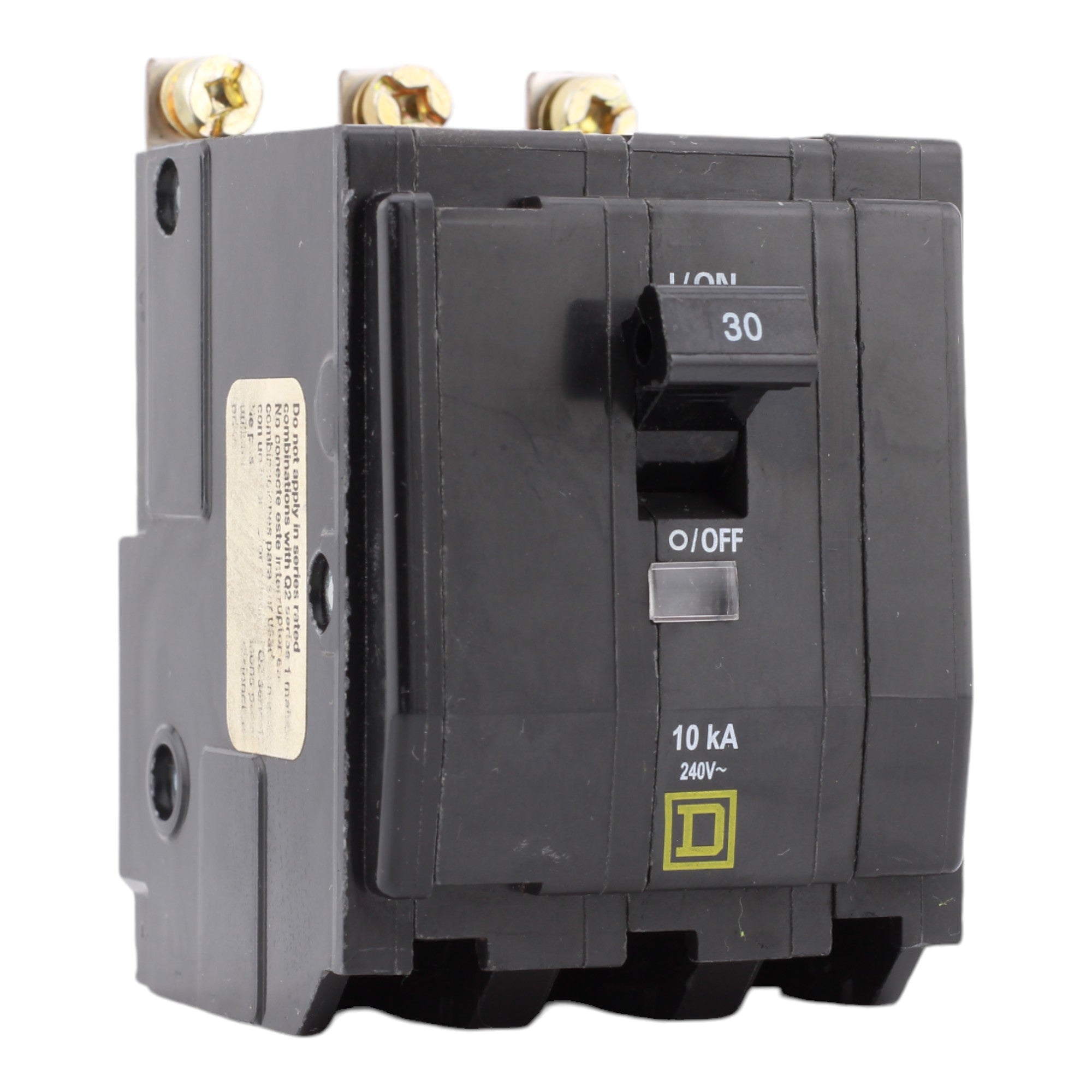 Square D QOB330 30 Amp 3 Pole 240V Standard Trip Bolt-On Circuit Break ...