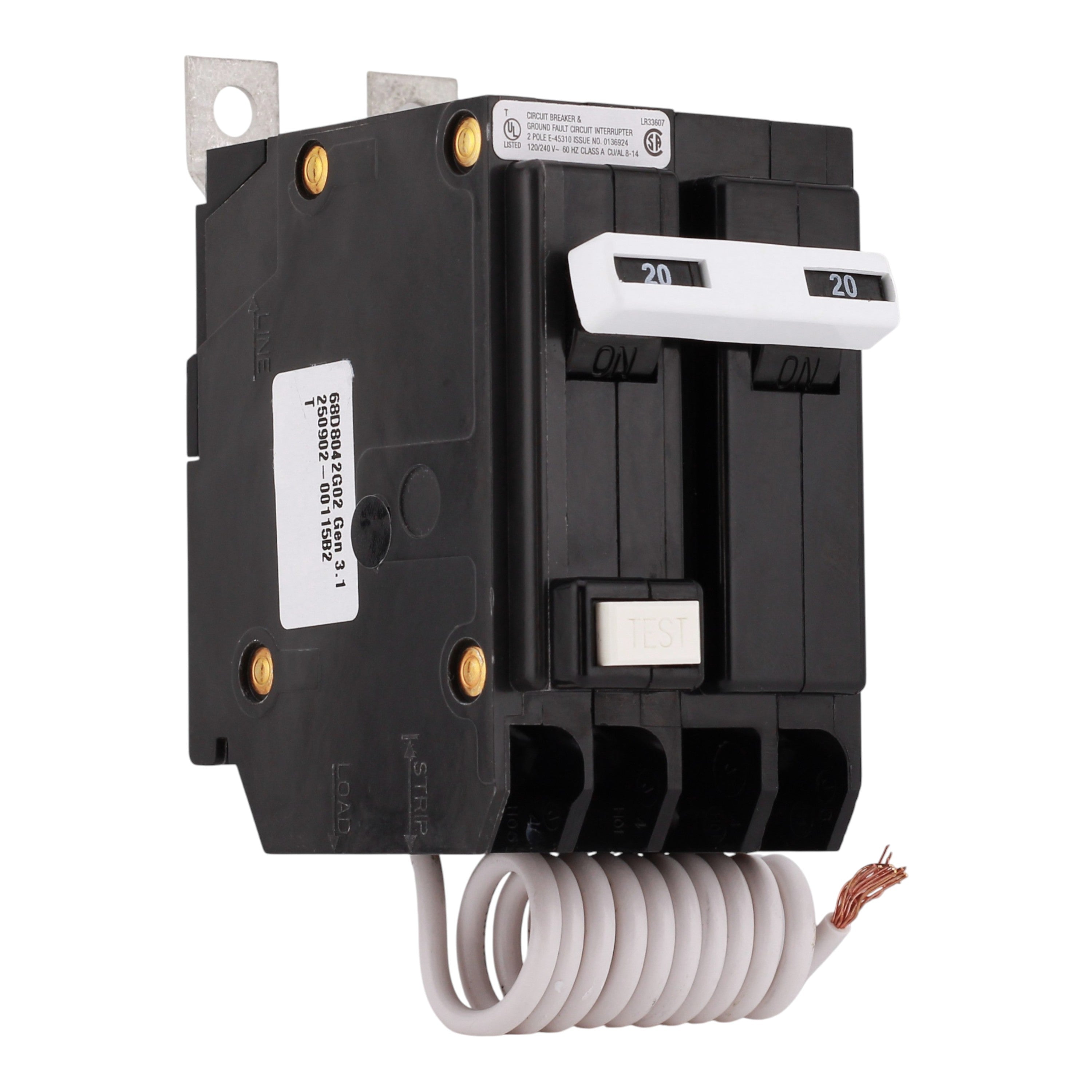 Eaton QB QBGFT2020 20A 2P 120/240V GFCI Bolt-On Circuit Breaker – RES ...