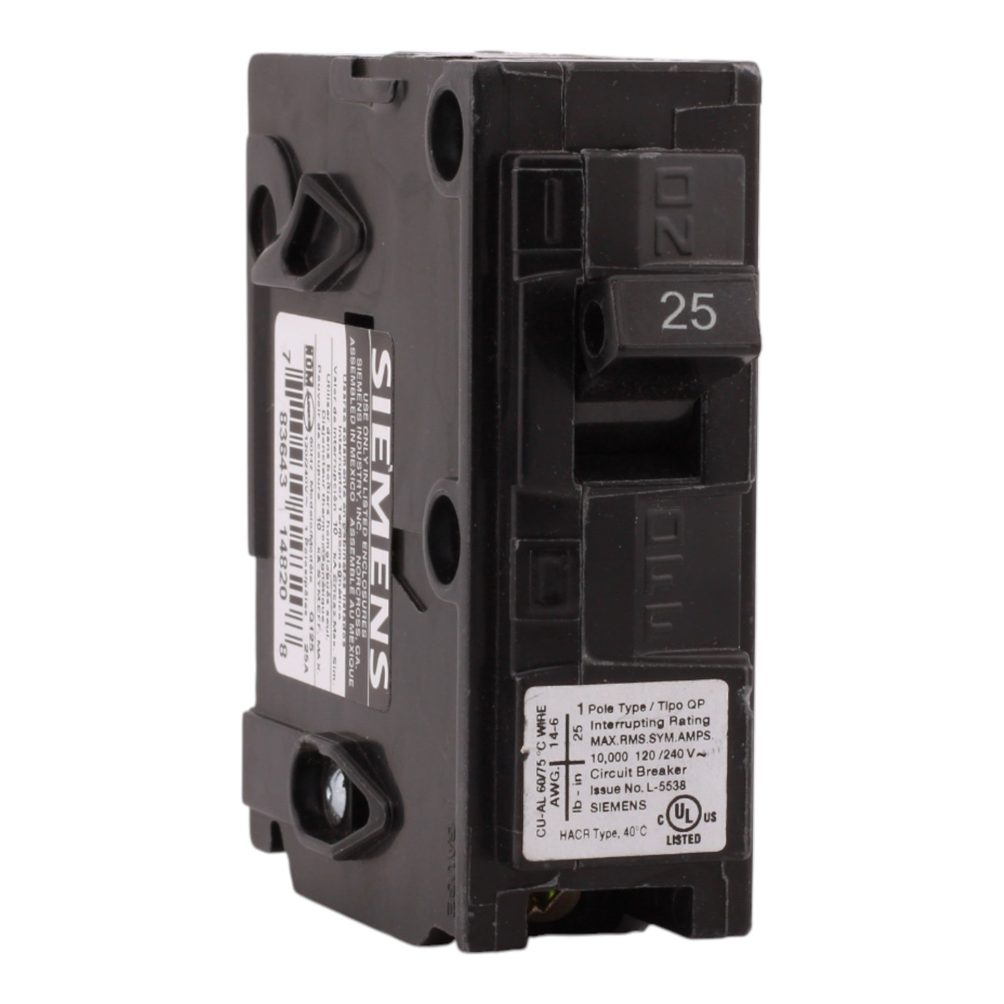 Siemens QP Q125 25A 1P 120V Circuit Breaker – RES LLC Store