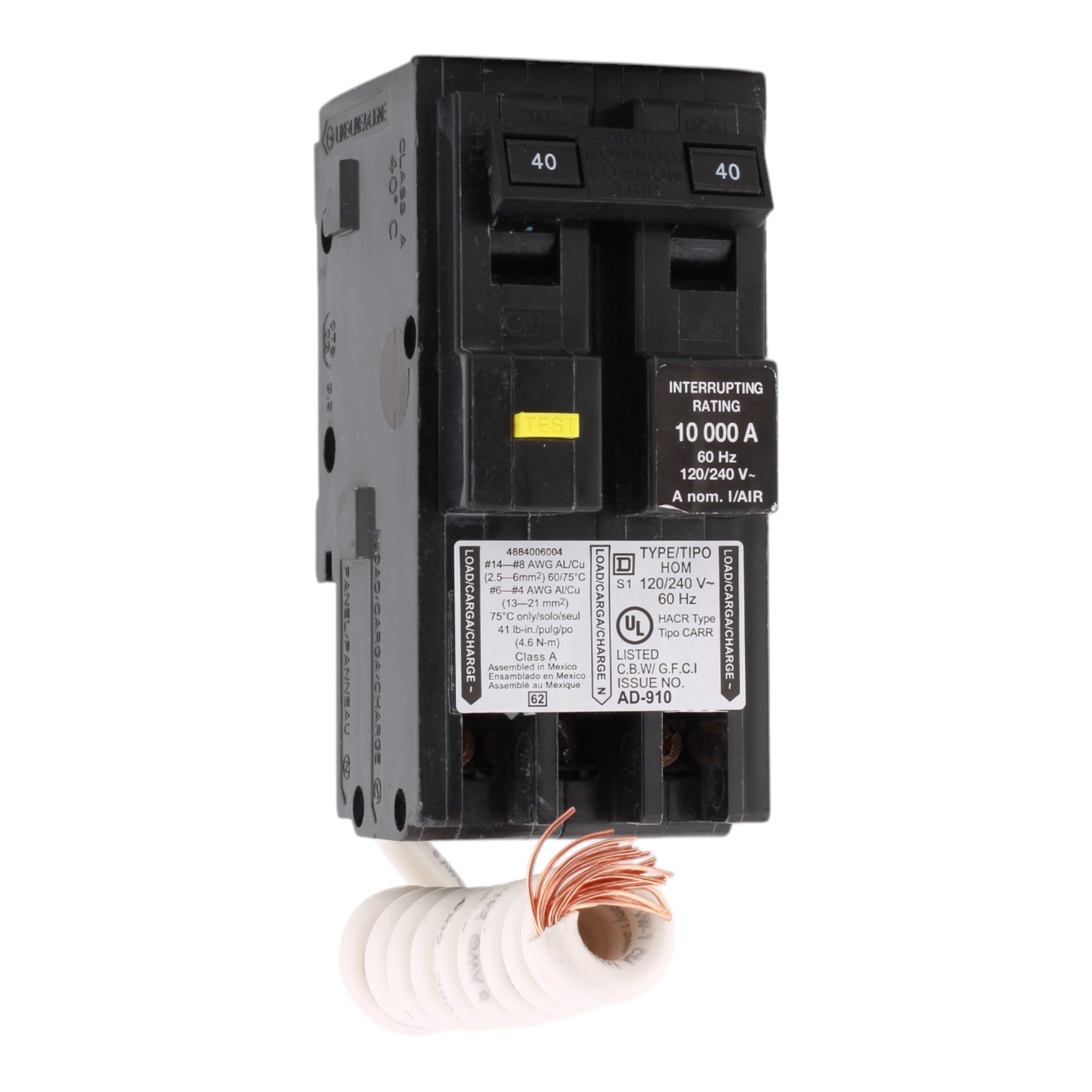 Square D HOM240GFIC, 40A, 120/240V, 2-Pole GFCI – RES LLC Store