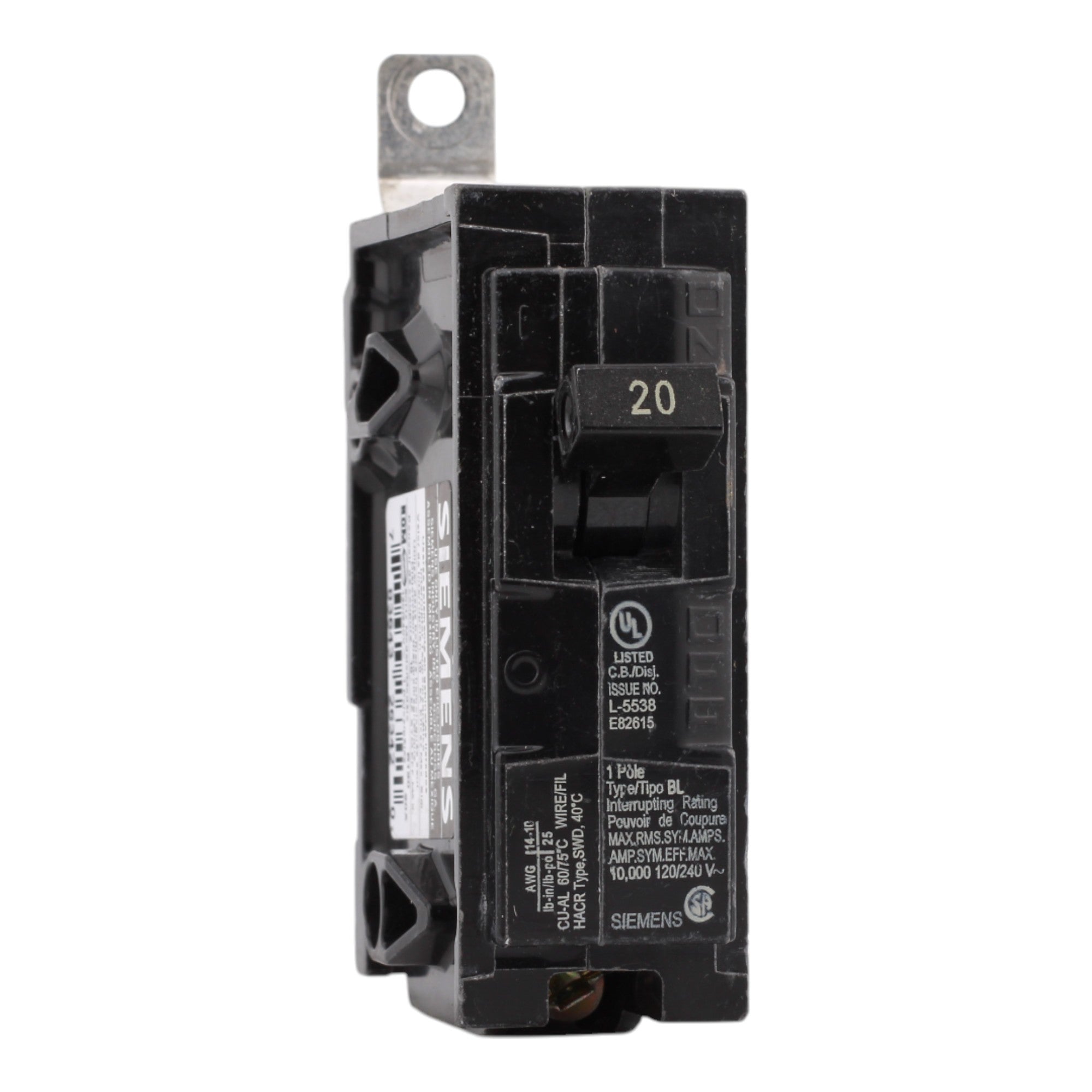 Siemens B120 20A 120V 1P Thermal Magnetic Breaker – RES LLC Store
