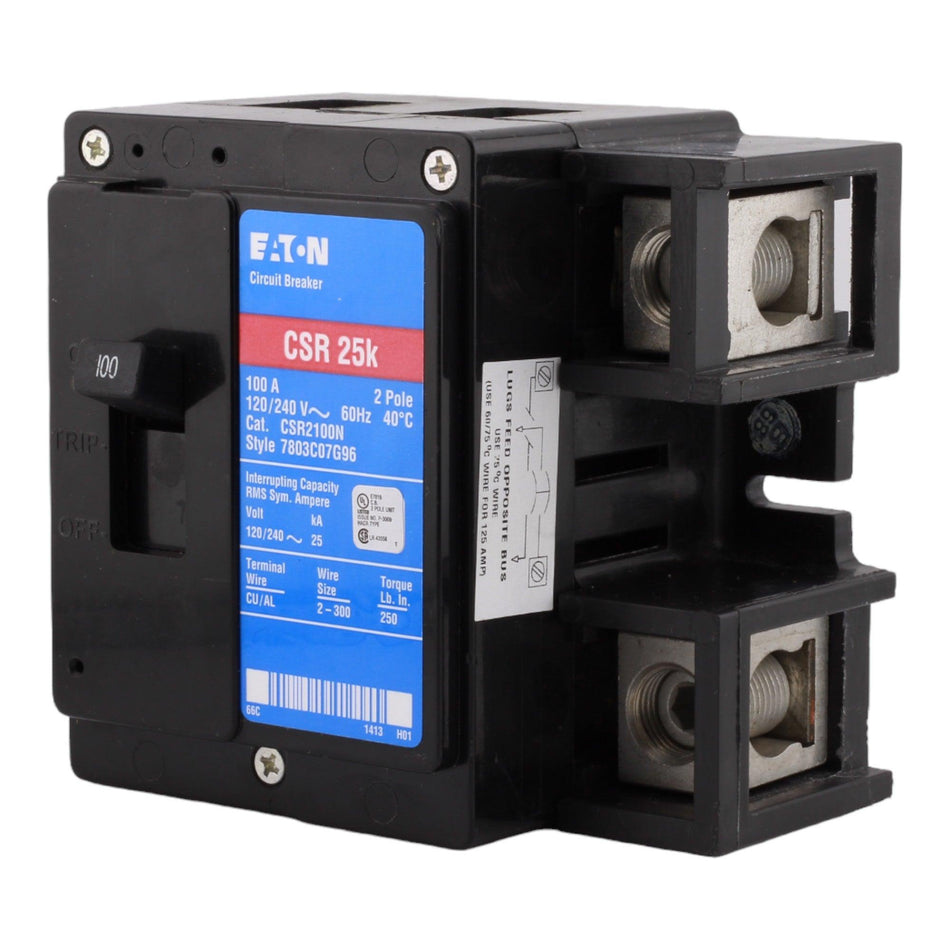 Eaton CH CSR2100N 100A 2P 120/240V Thermal-Magnetic Circuit Breaker ...
