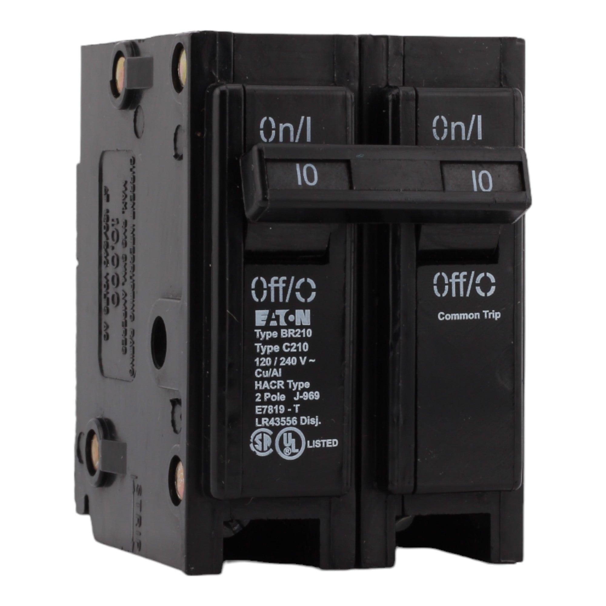 Eaton BR210 10 Amp Double Pole 240V Plug-In Standard Trip Circuit Brea ...