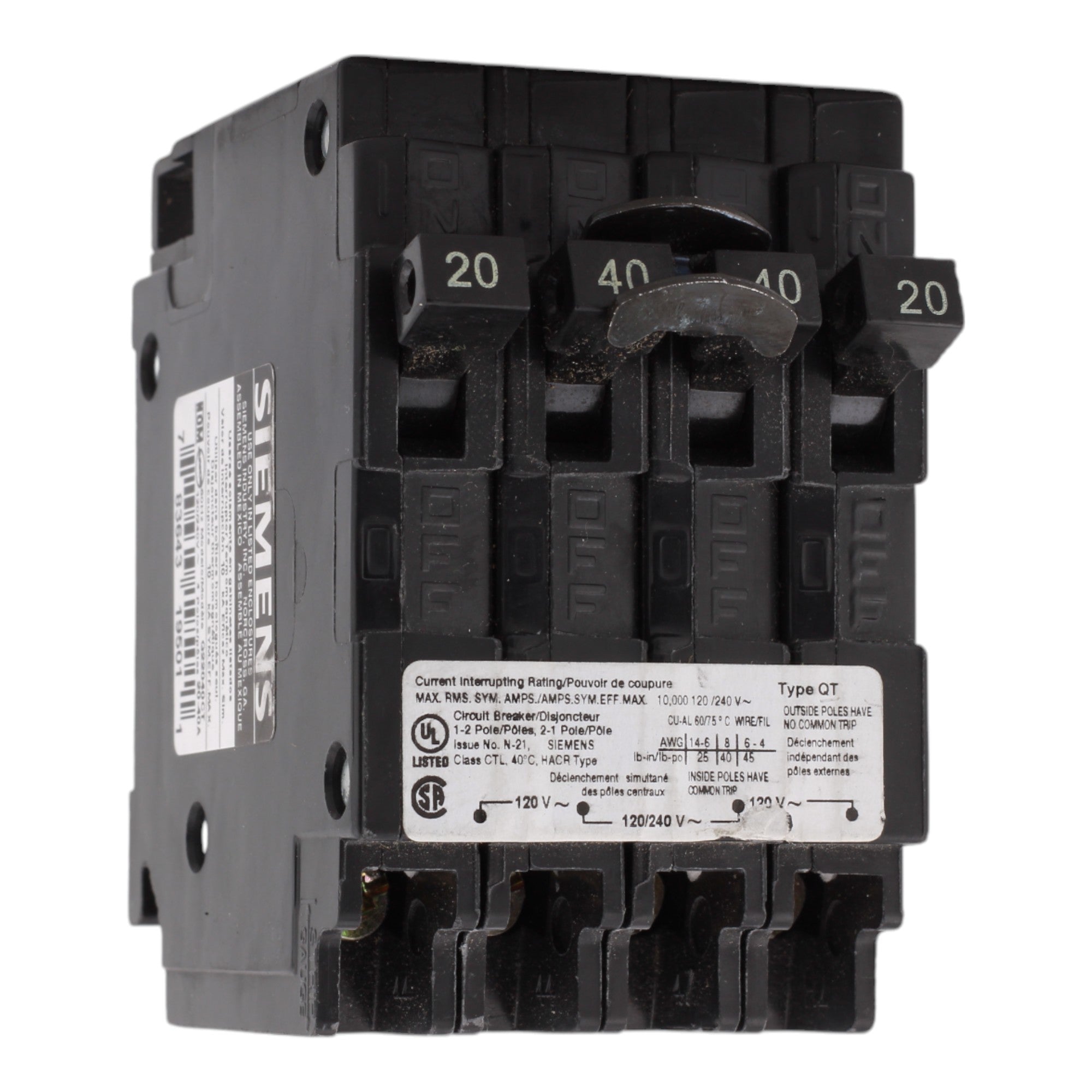 Siemens Q22040CT, 20-40A, 120/240V Circuit Breaker – RES LLC Store