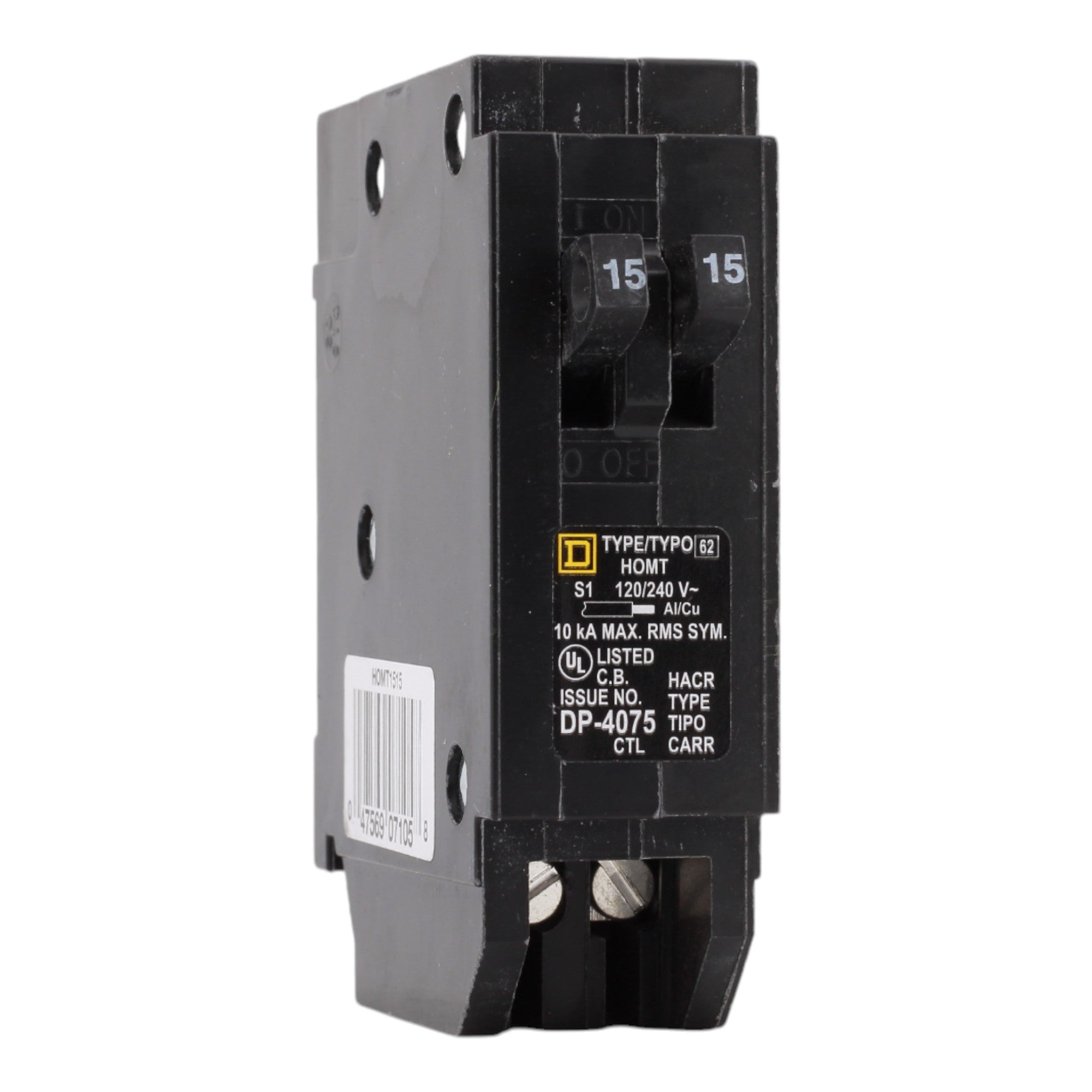 Square D HOMT1515 15A 120/240V Tandem Breaker, Plug-In – RES LLC Store