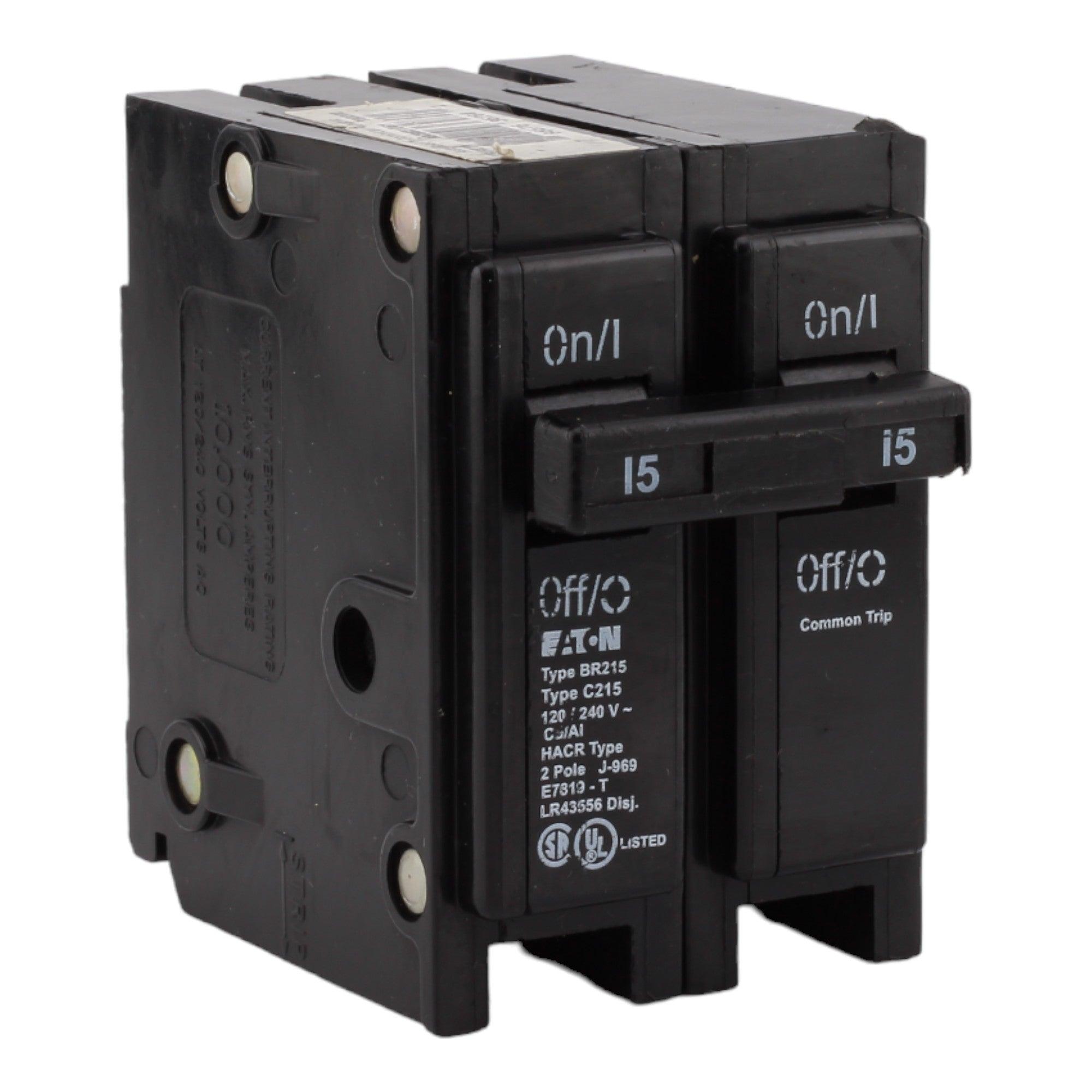 Eaton BR215 15 Amp Double Pole 240V Plug-In Standard Trip Circuit Brea ...